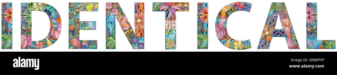 IDENTICAL. Vector zentangle object for decoration Stock Vector Image ...