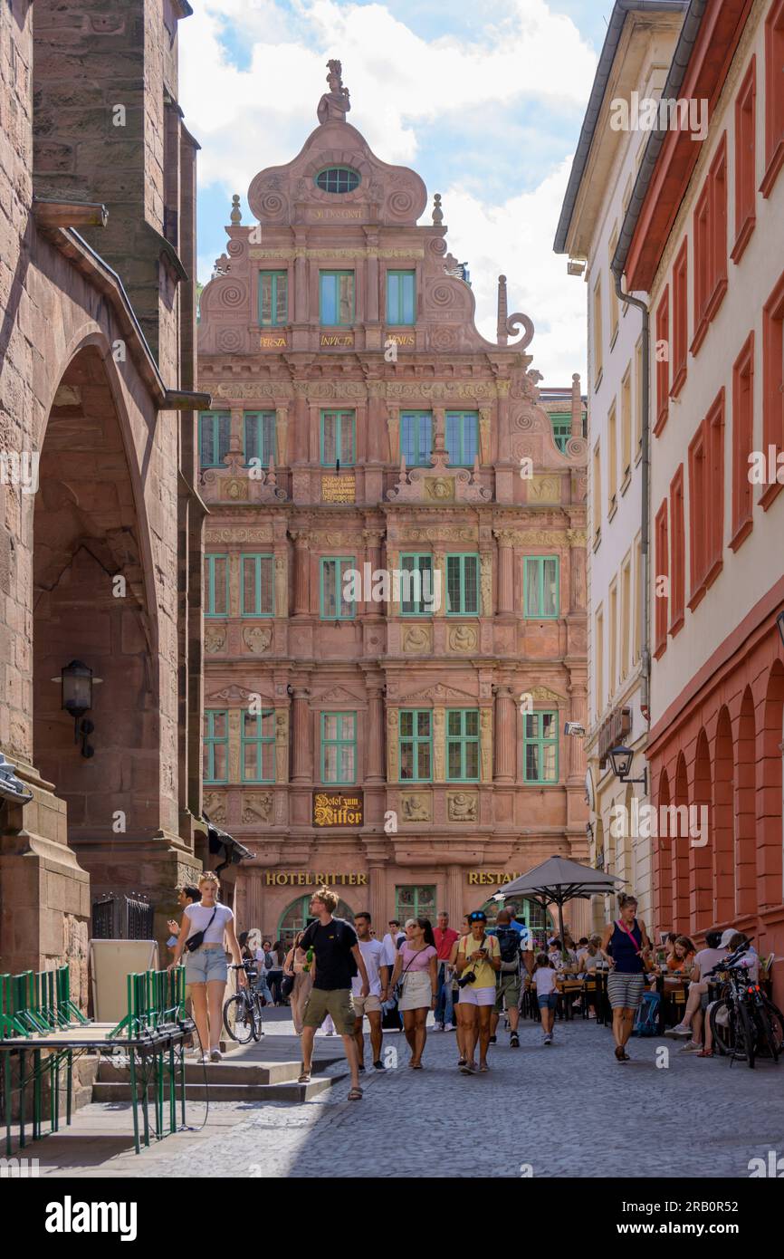 Germany, Baden-Württemberg, Heidelberg, view to the hotel Ritter. The ...