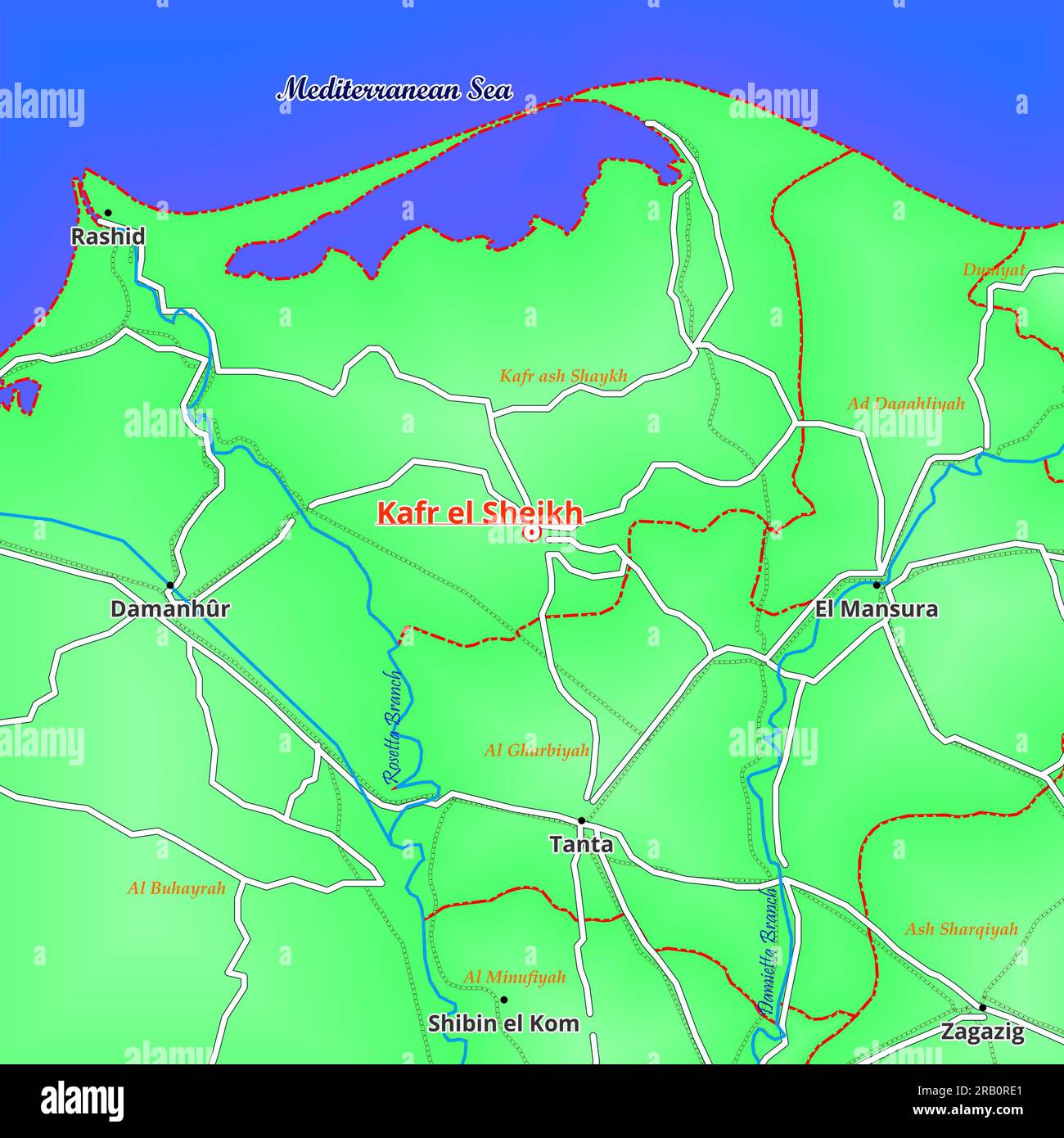 Map of Kafr el Sheikh City in Egypt Stock Photo - Alamy