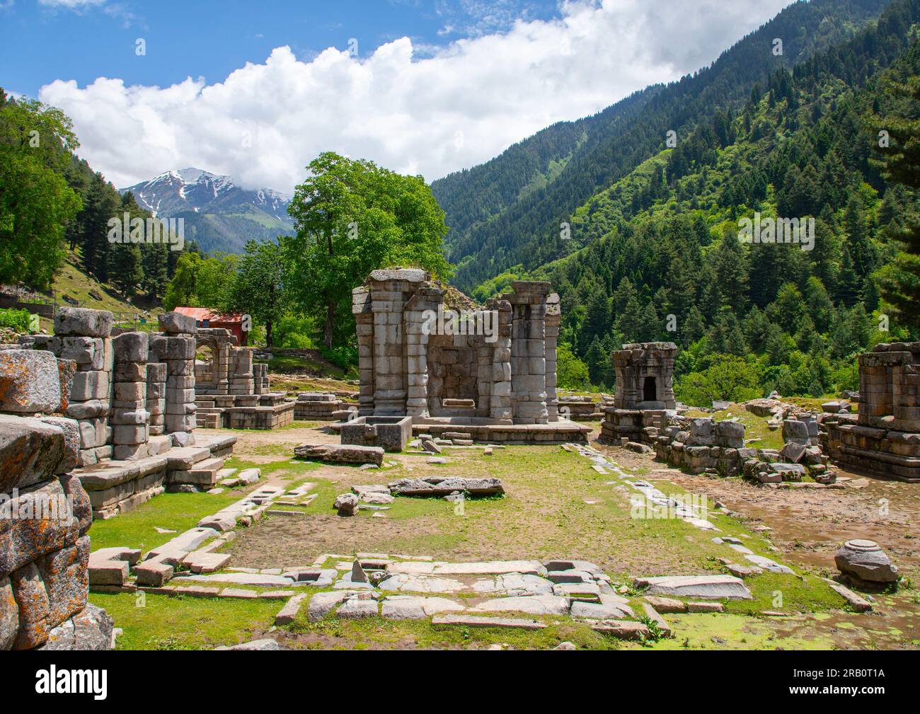 Ruins of Naranag Temple on ancient Hindu pilgrimage site, Jammu and ...