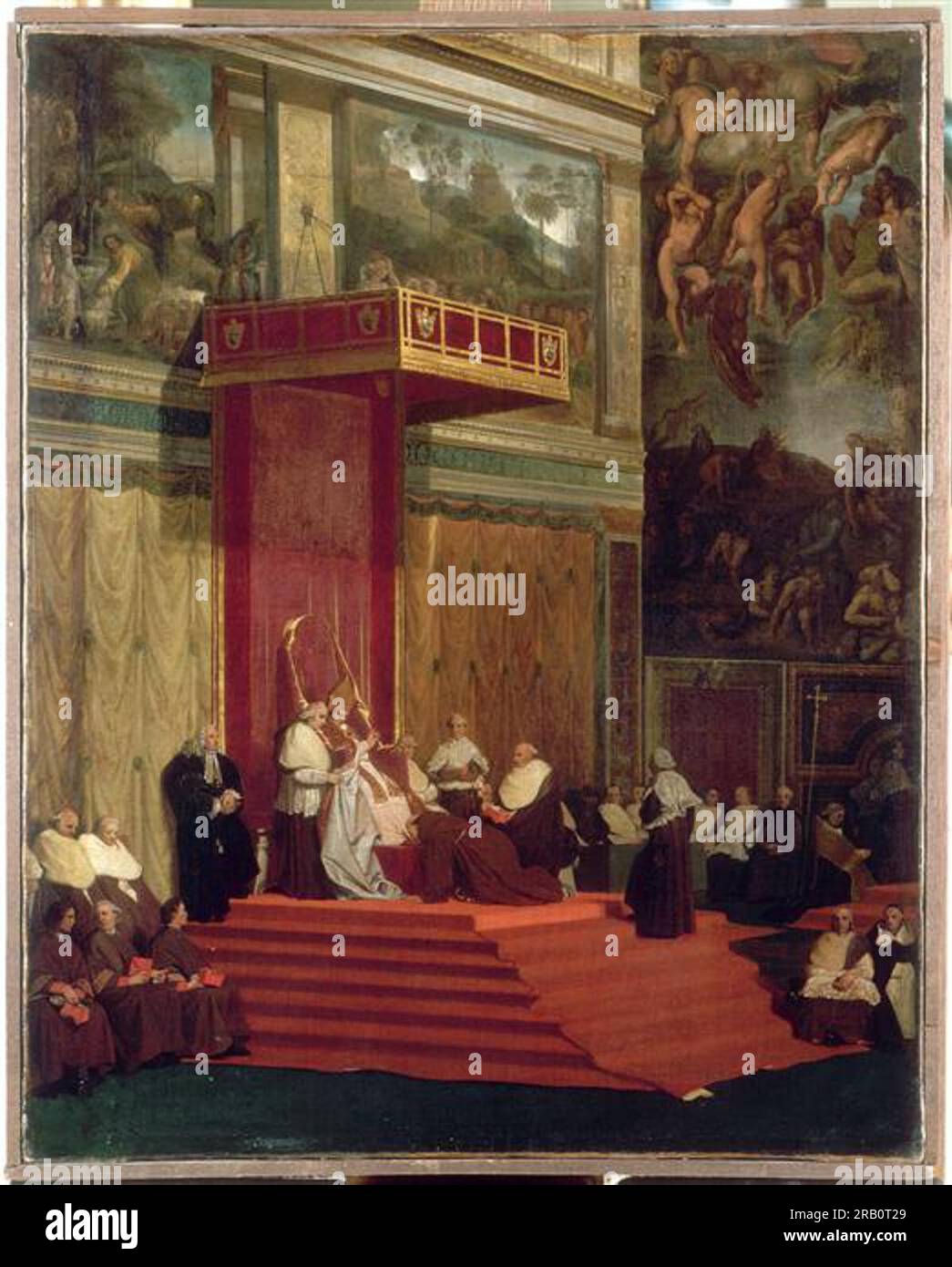 Pope Pius VII (Luigi Barnaba Chiaramonti) attending chapel 1820 by Jean ...