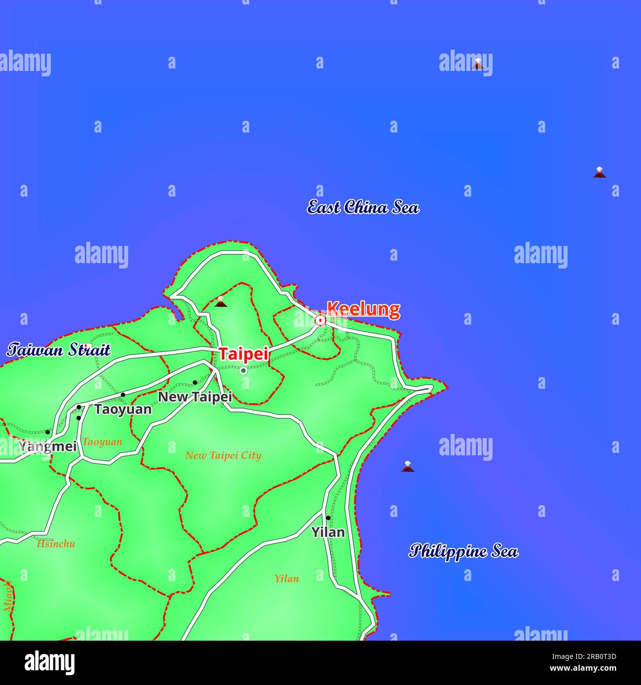Map of Keelung City in Taiwan Stock Photo - Alamy