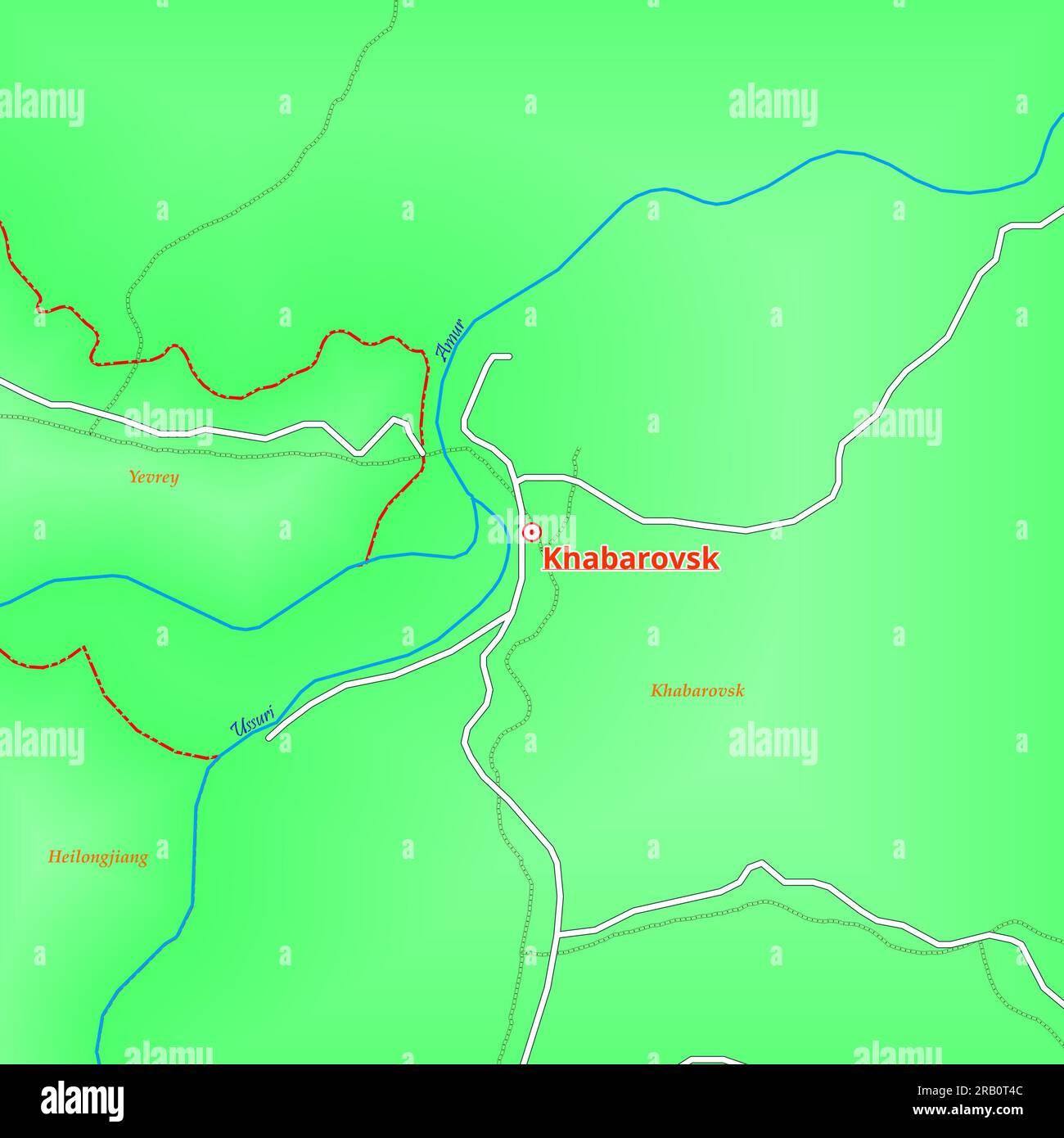 Map of Khabarovsk City in Russia Stock Photo - Alamy