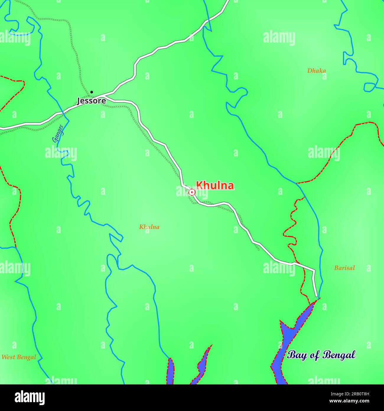 Map of Khulna City in Bangladesh Stock Photo - Alamy