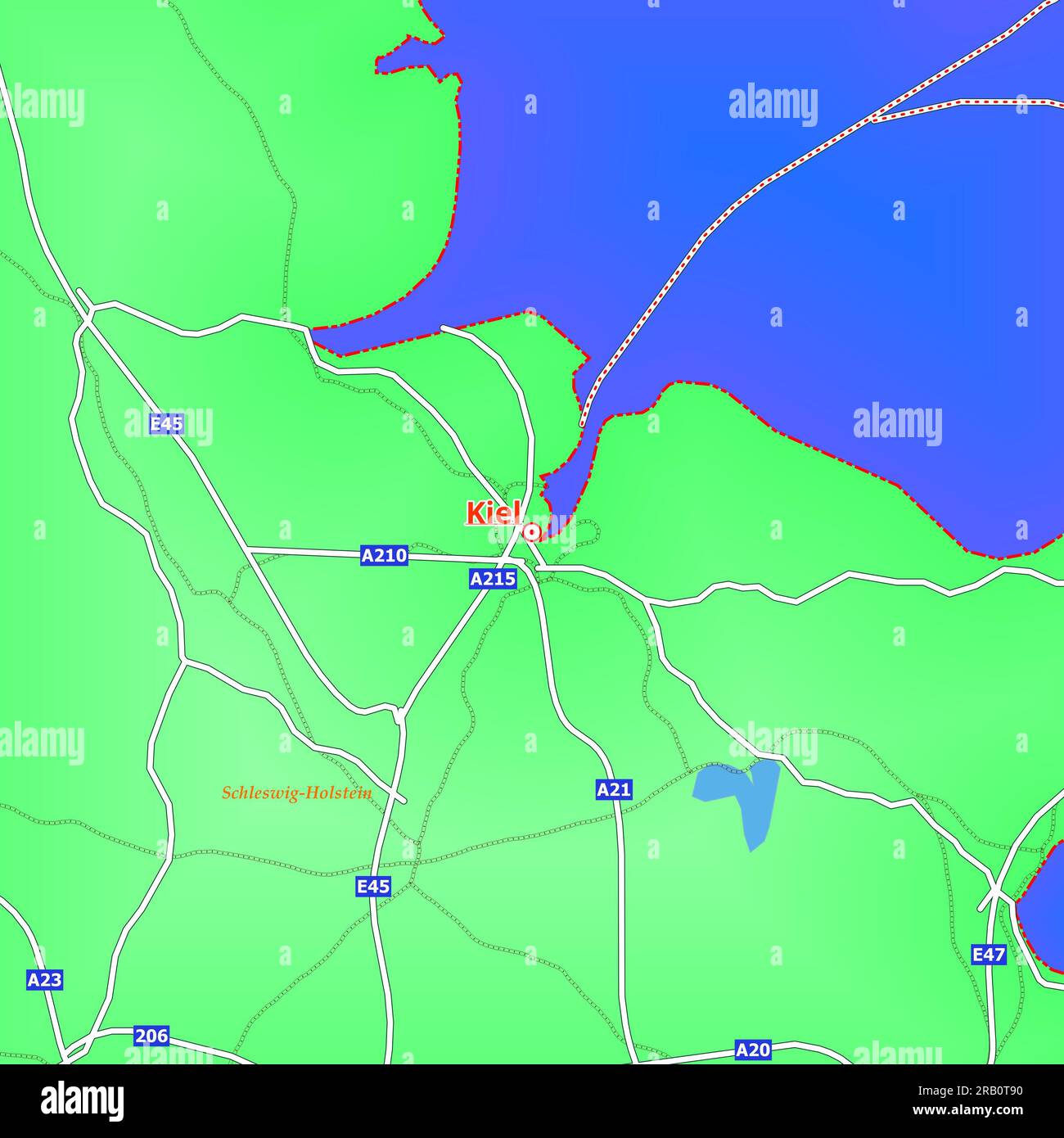 Map of Kiel City in Germany Stock Photo - Alamy