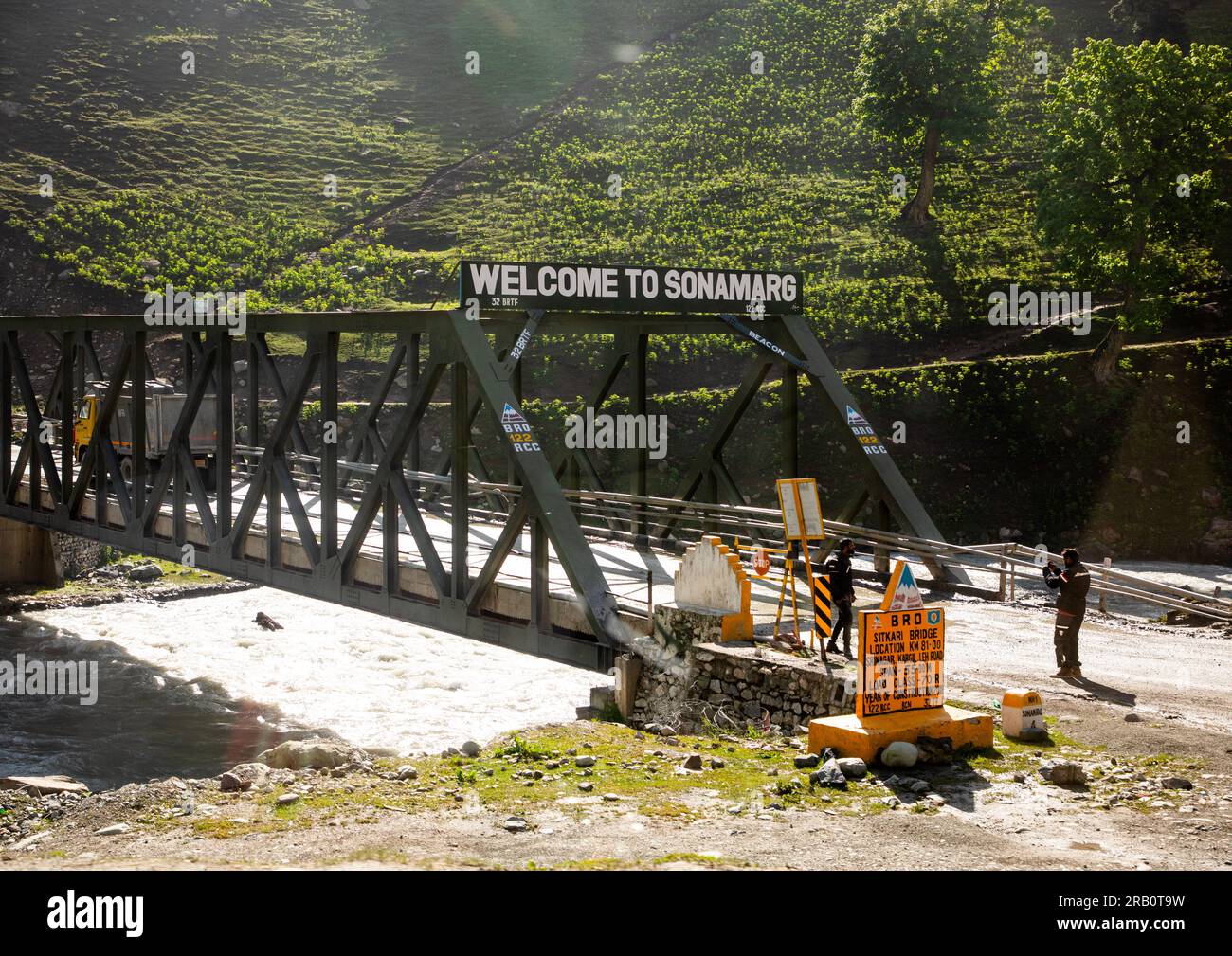 Sitkari bridge over river at the entrance of the town, Jammu and ...