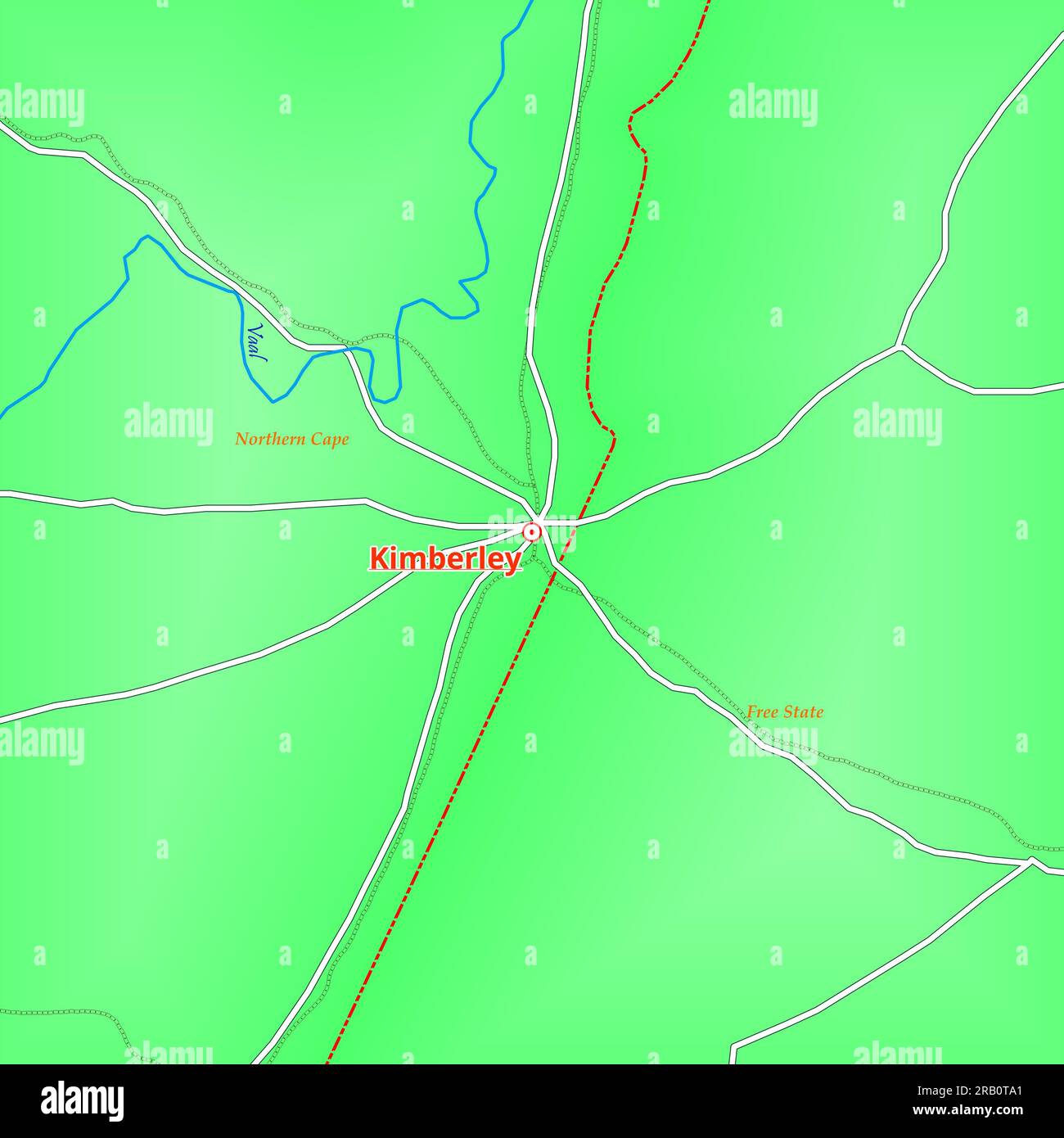 Map of Kimberley City in South Africa Stock Photo - Alamy
