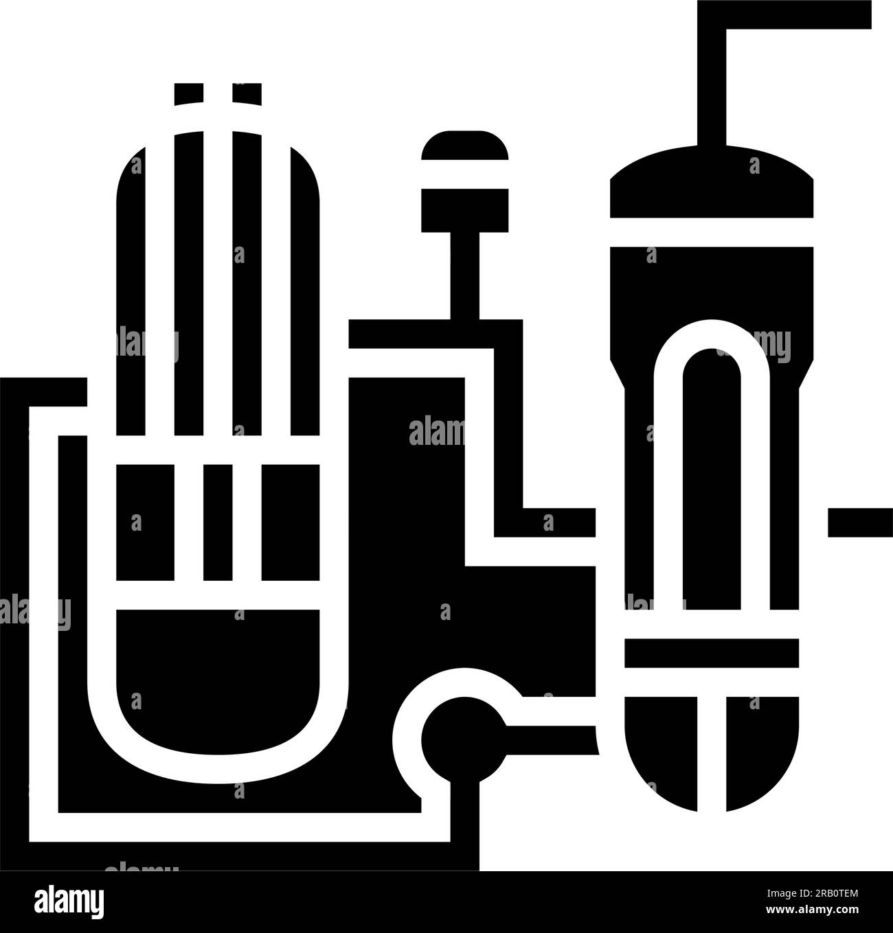 pressurized water reactor nuclear energy glyph icon vector illustration ...