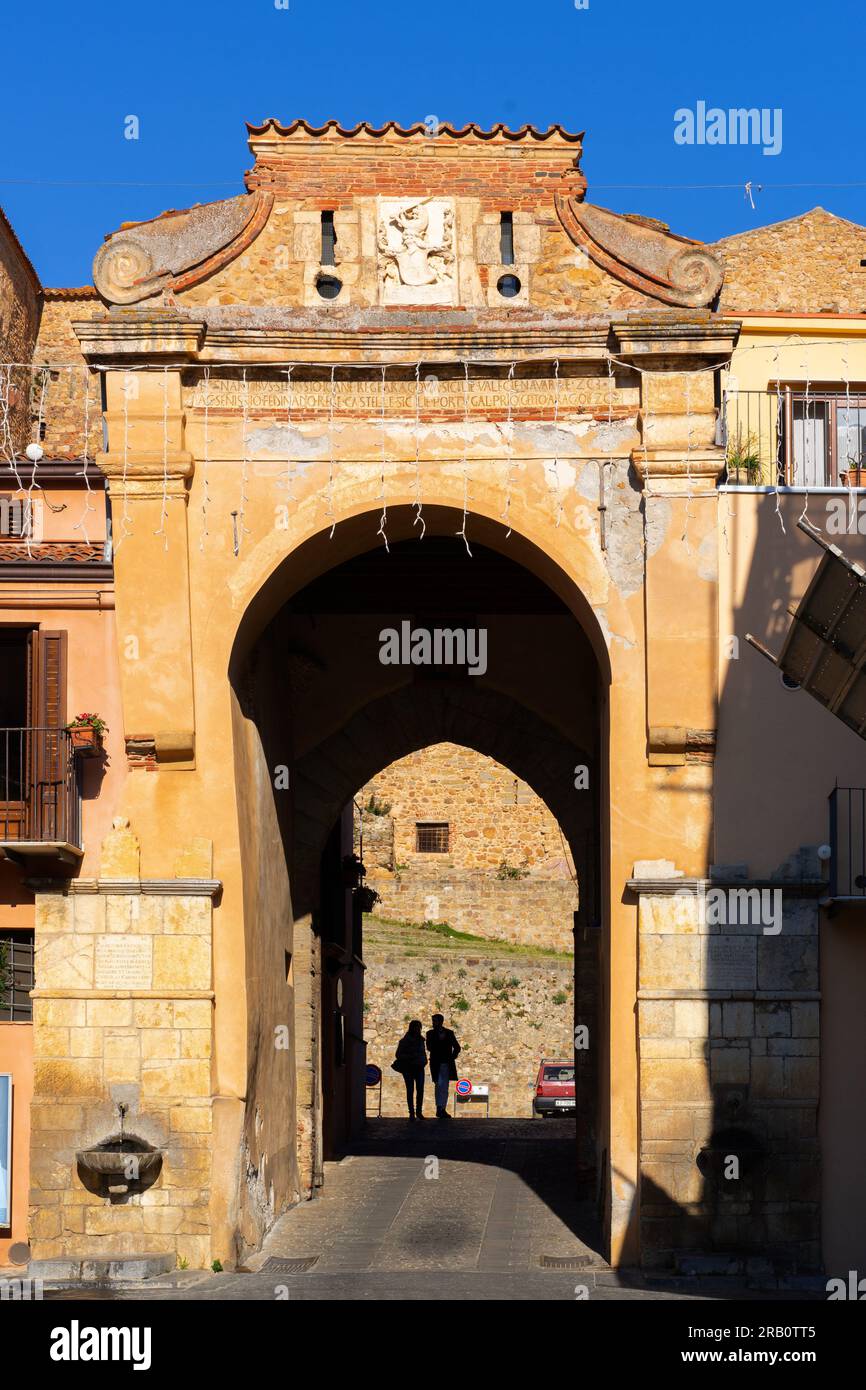 Arch of Via Sant'Anna, Castelbuono, Palermo, Sicily, Italy Stock Photo ...