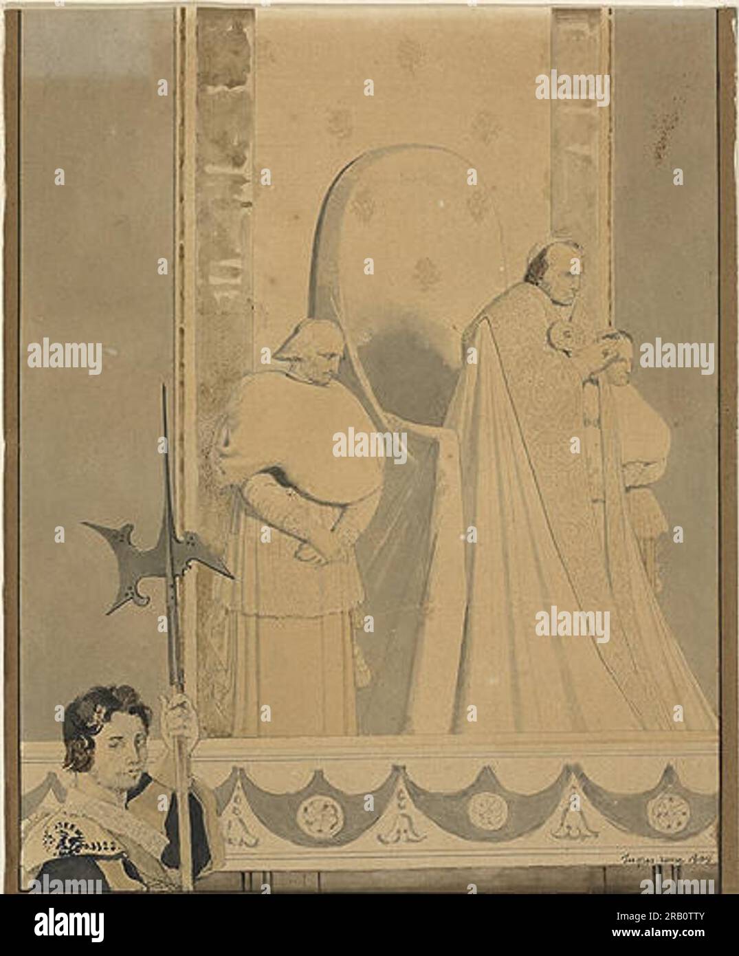 Pope Pius VII officiating at St. Peter 1809 by Jean Auguste Dominique ...