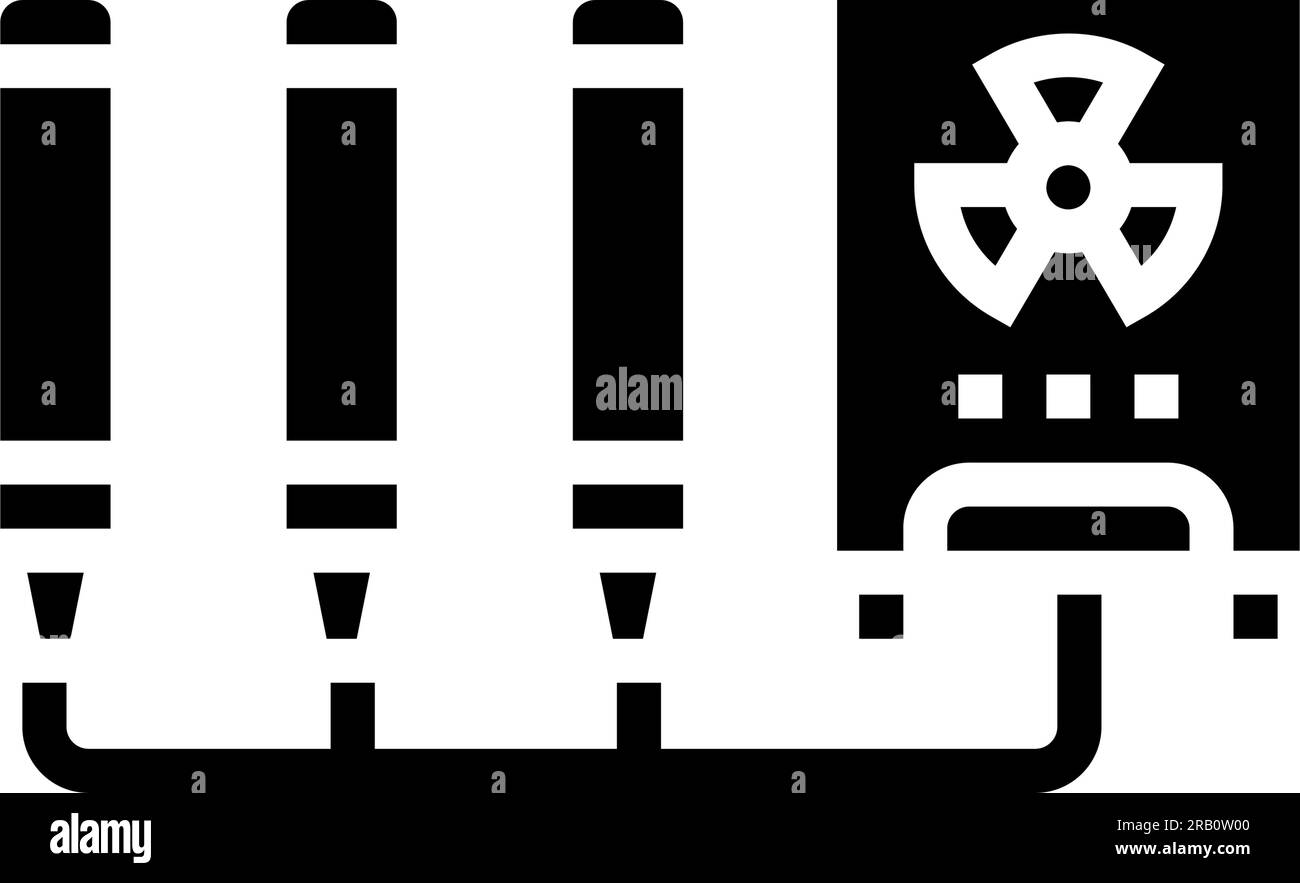 radiation monitoring nuclear energy glyph icon vector illustration ...