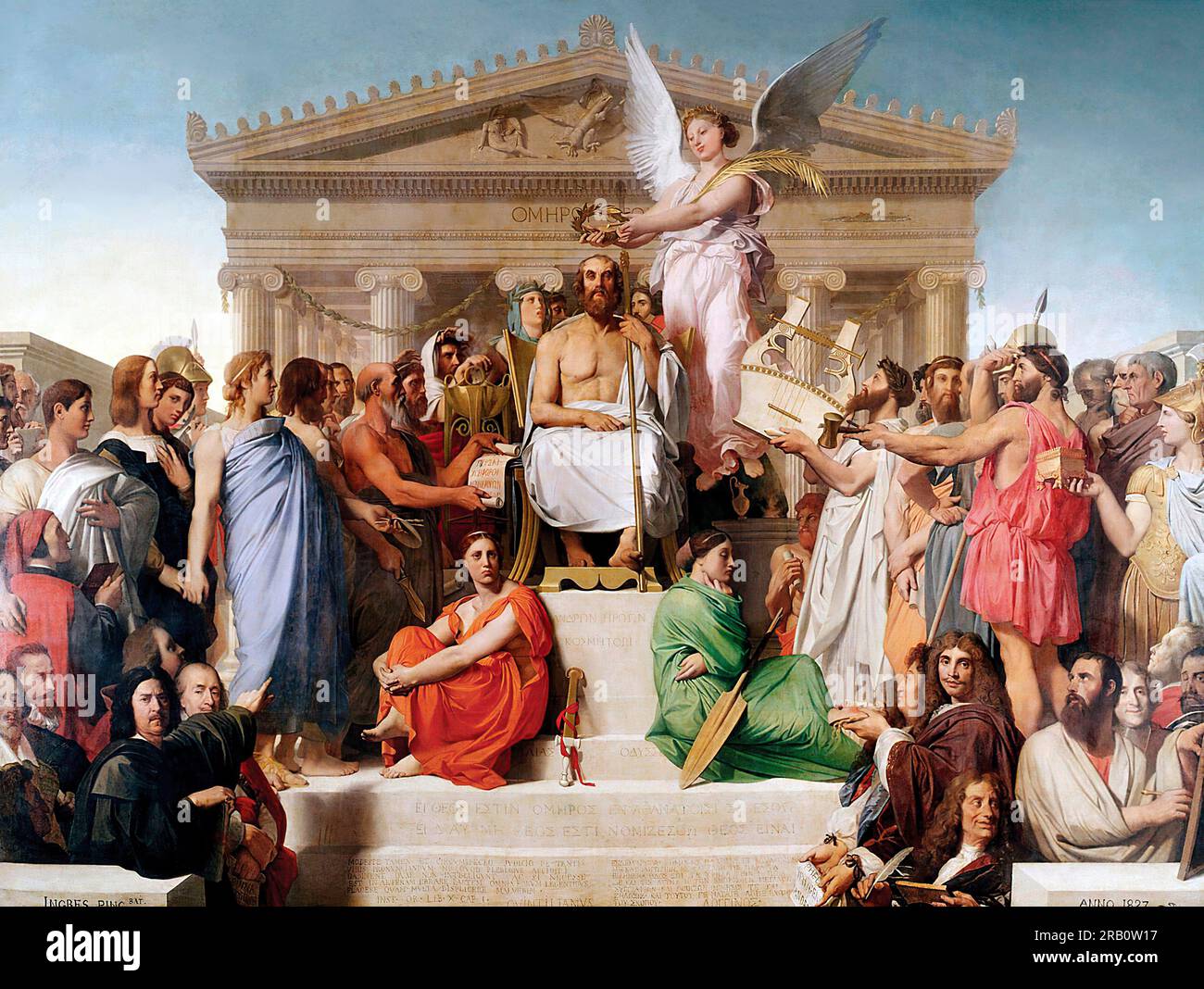 The Apotheosis of Homer 1827 by Jean Auguste Dominique Ingres Stock ...