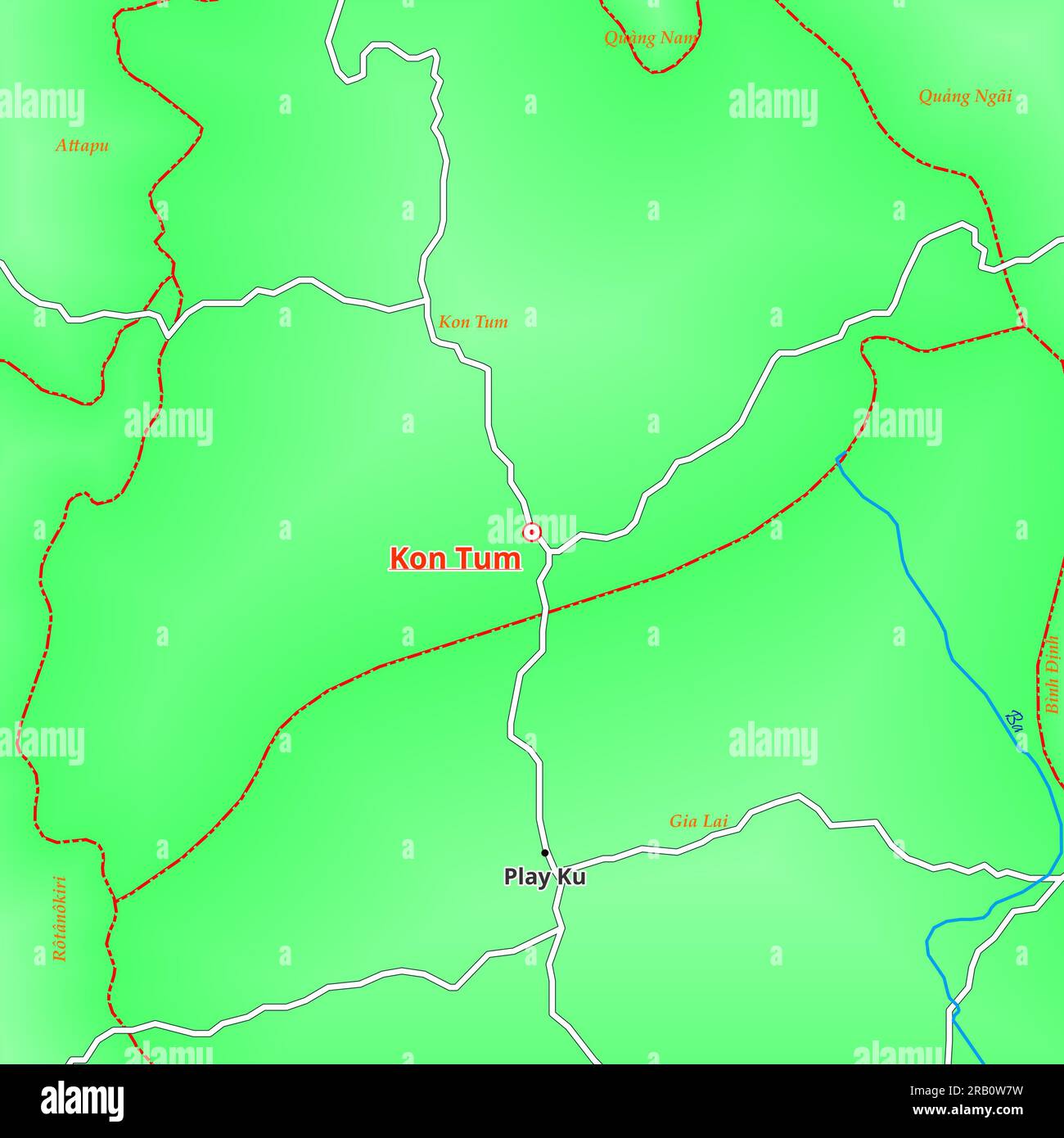 Map of Kon Tum City in Vietnam Stock Photo - Alamy