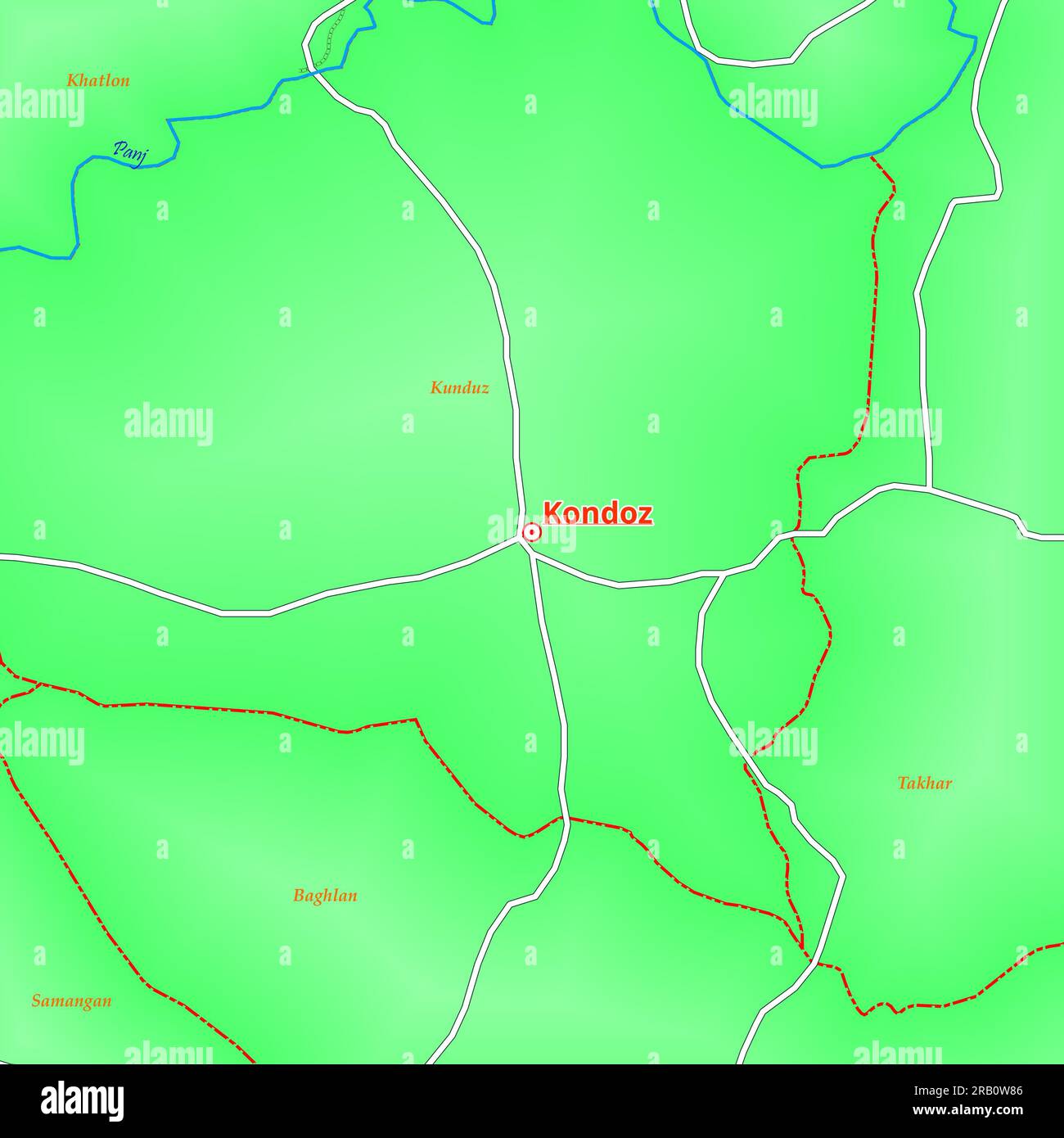 Map of Kondoz City in Afghanistan Stock Photo - Alamy