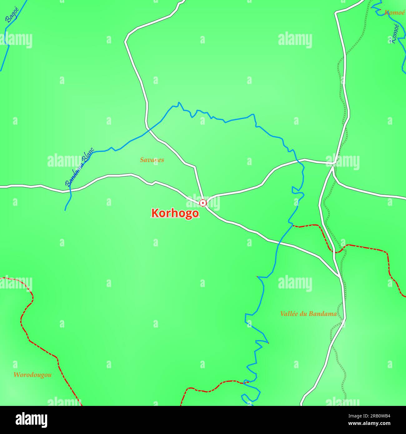 Map of Korhogo City in Ivory Coast Stock Photo - Alamy