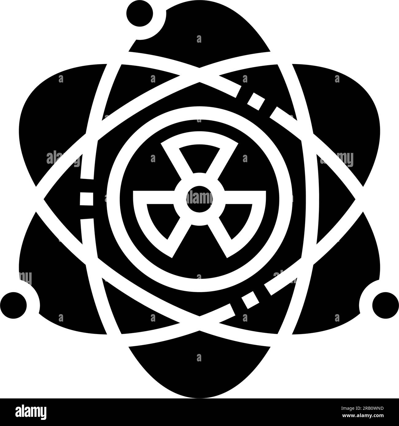 nuclear physics nuclear energy glyph icon vector illustration Stock ...