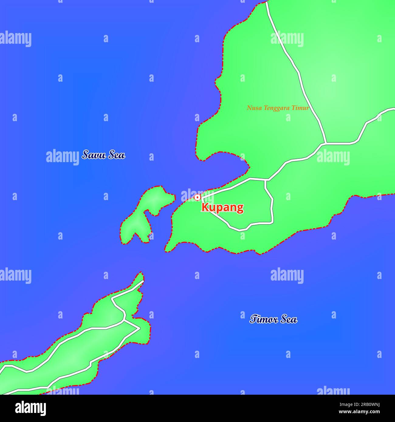 Map of Kupang City in Indonesia Stock Photo - Alamy