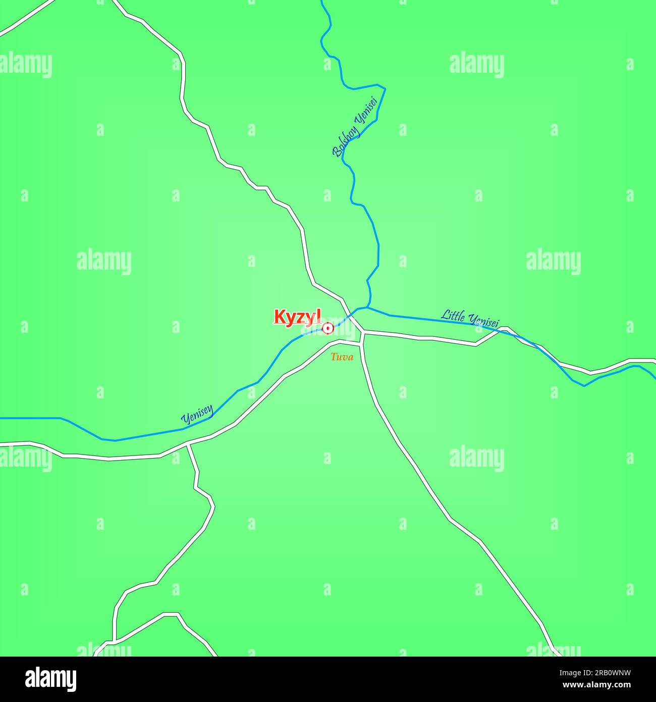Map of Kyzyl City in Russia Stock Photo - Alamy