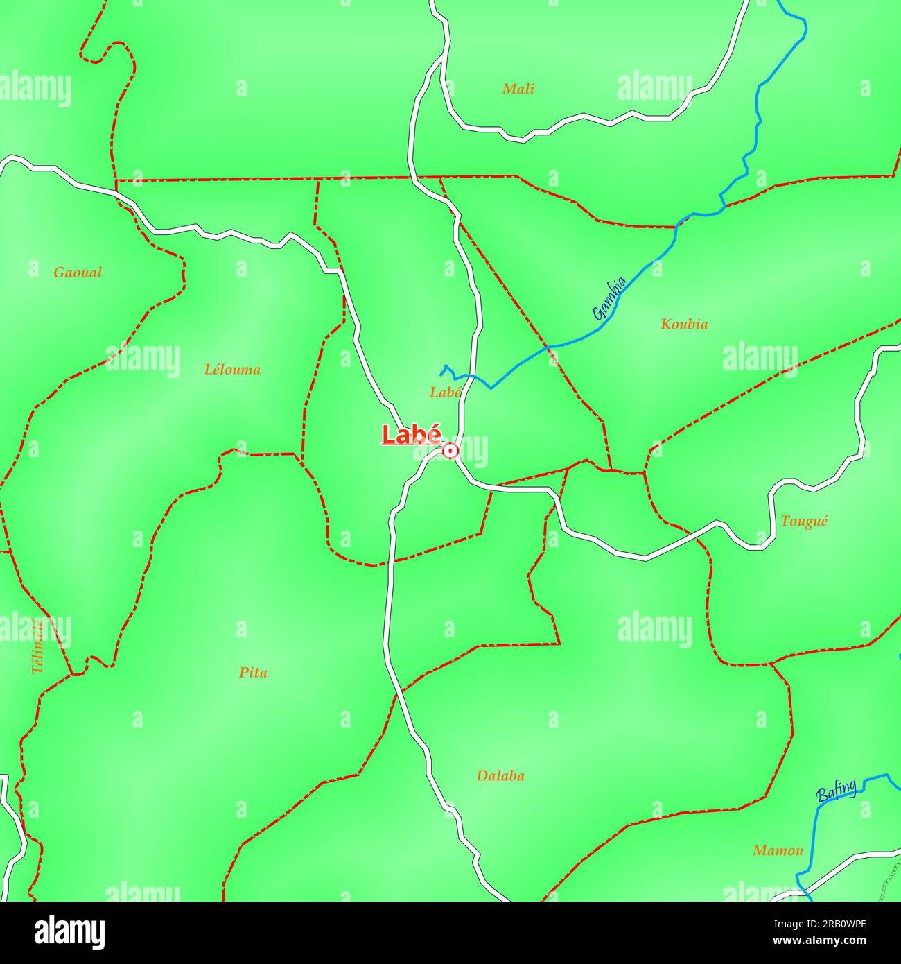 Map of Labé City in Guinea Stock Photo - Alamy