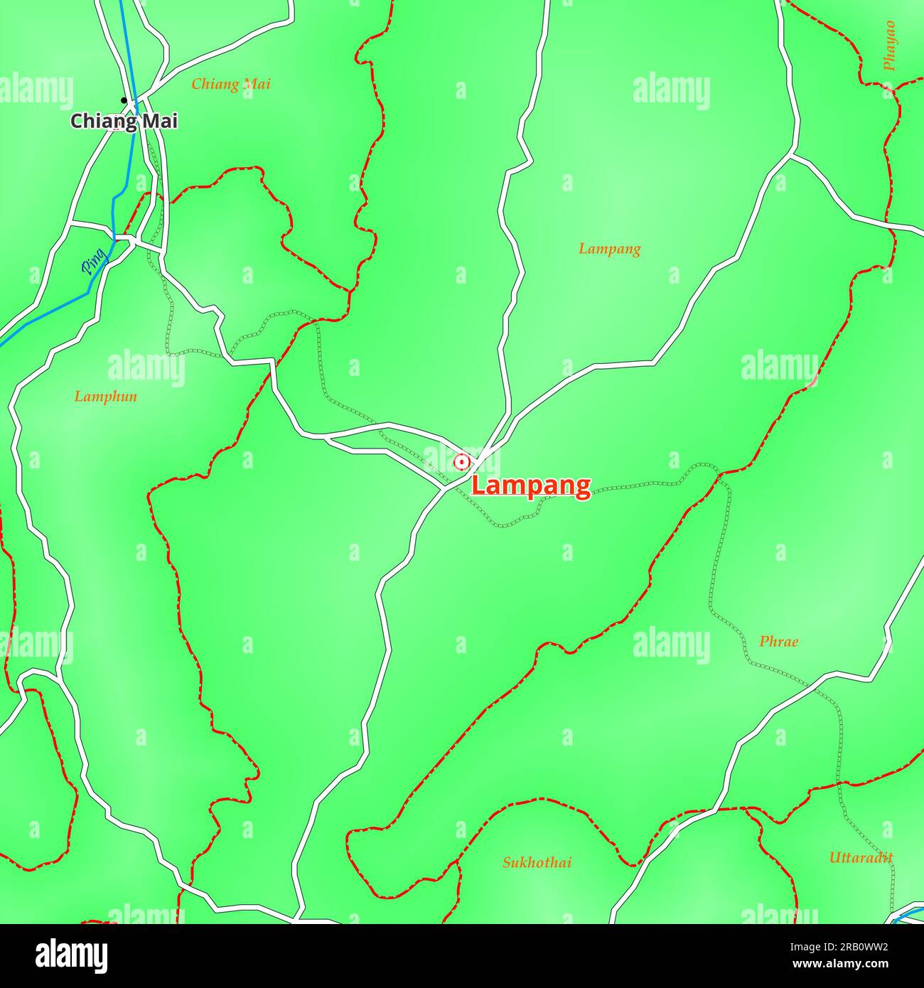 Map of Lampang City in Thailand Stock Photo - Alamy