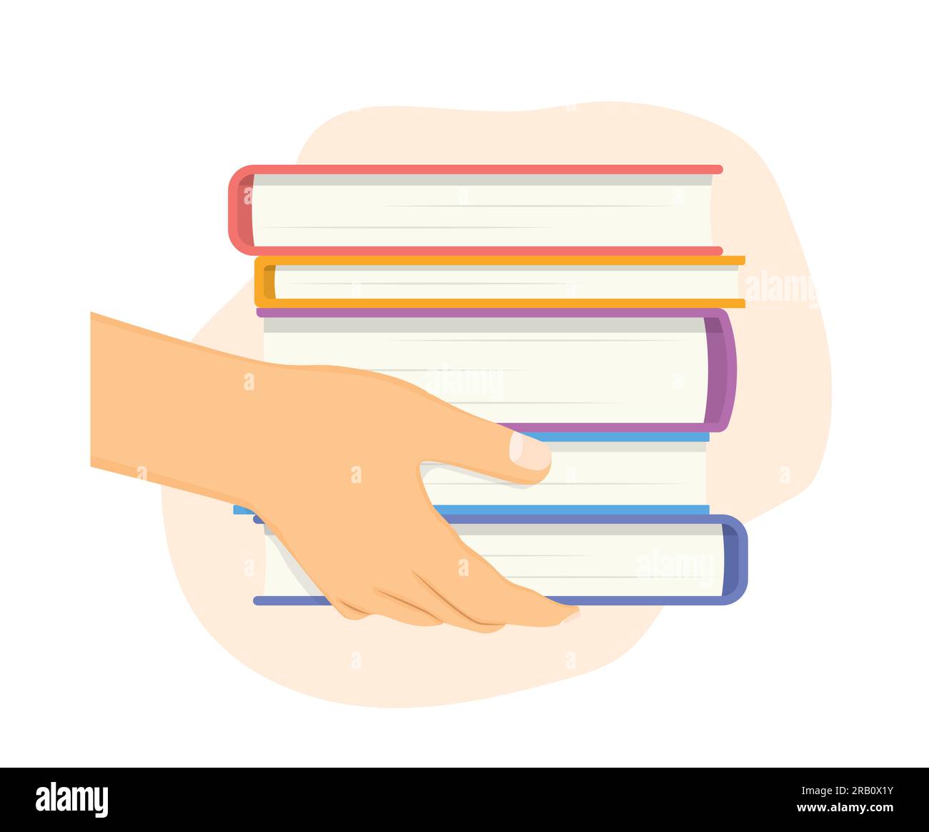 hand holding stack of books; concept of learning, university; wisdom ...