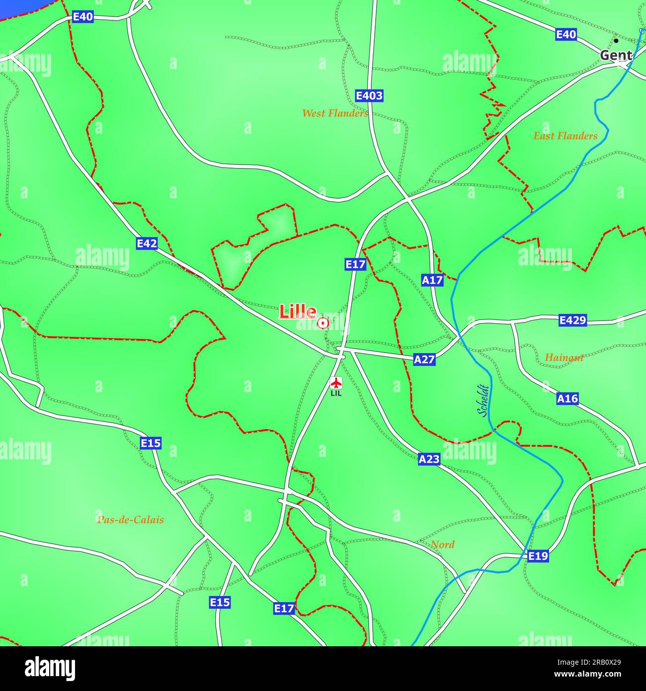 Map of Lille City in France Stock Photo - Alamy