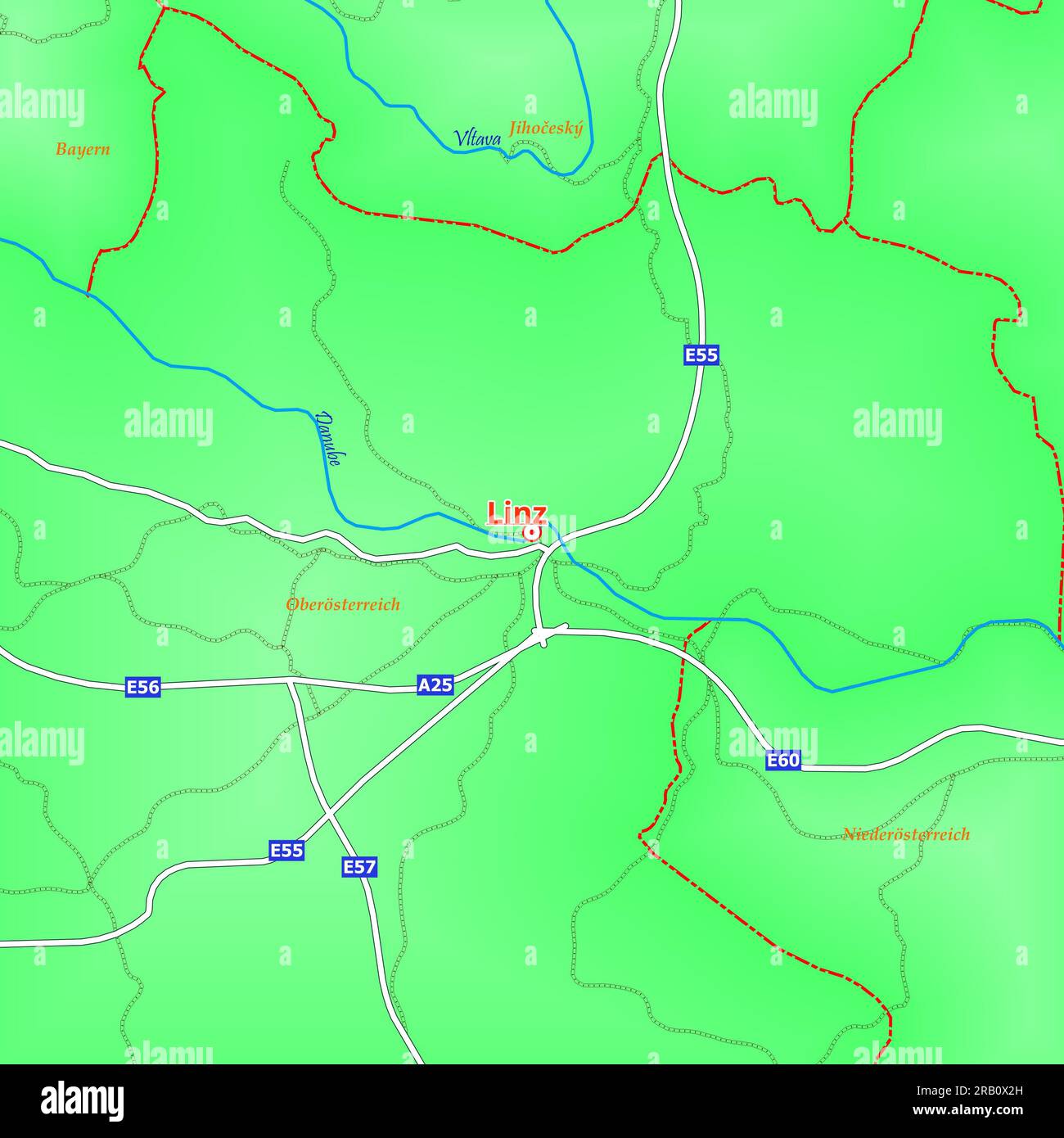 Map of Linz City in Austria Stock Photo - Alamy