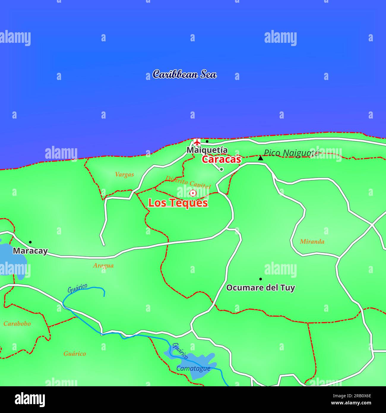 Map of Los Teques City in Venezuela Stock Photo - Alamy