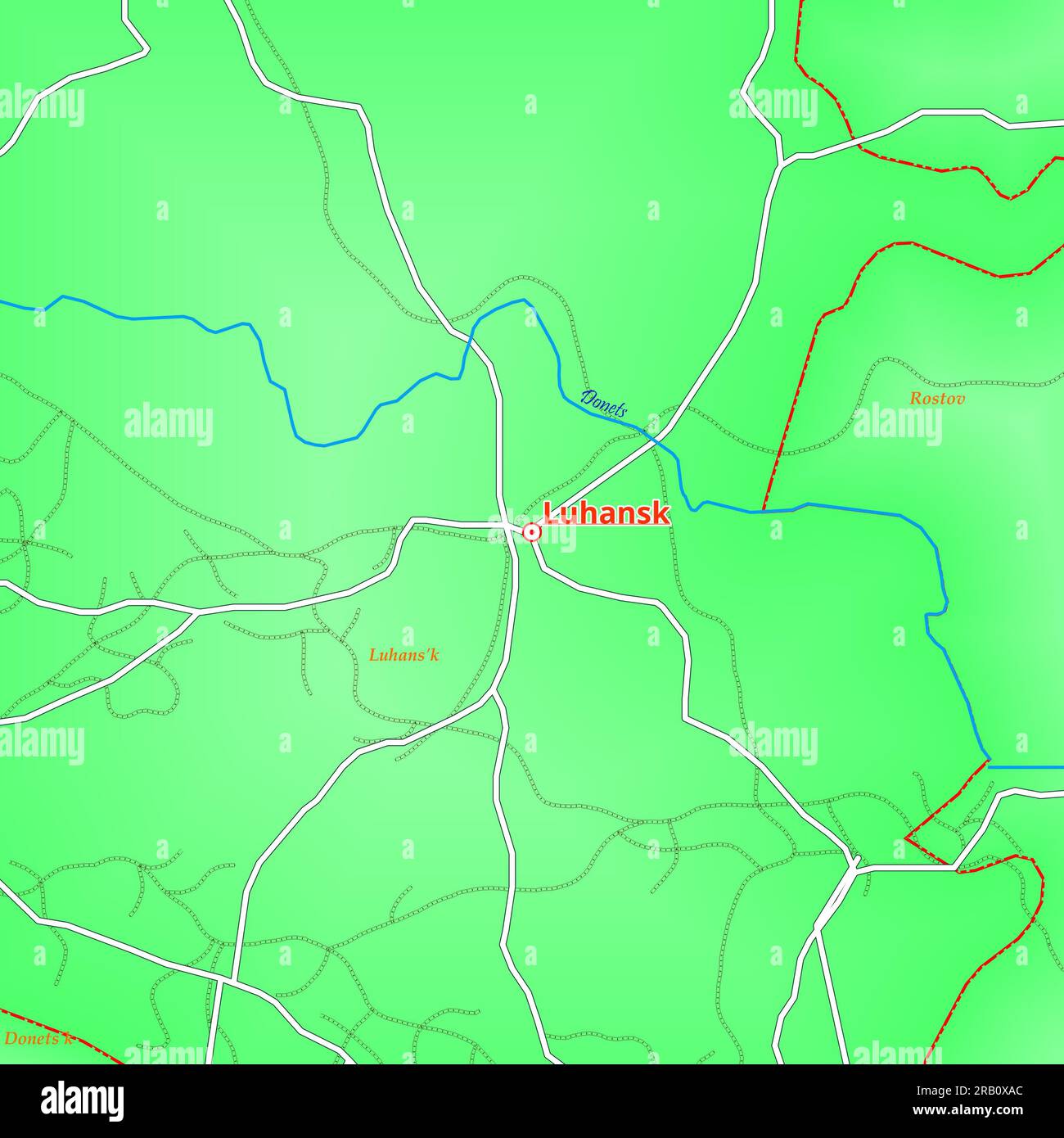 Map of Luhansk City in Ukraine Stock Photo - Alamy