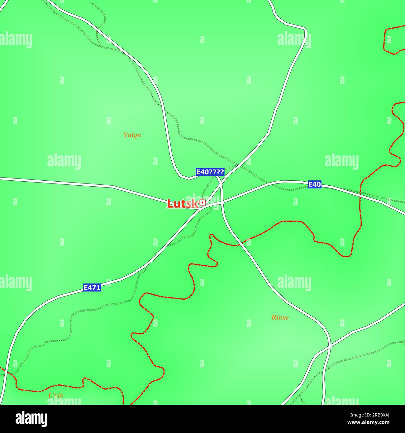 Map of Lutsk City in Ukraine Stock Photo - Alamy