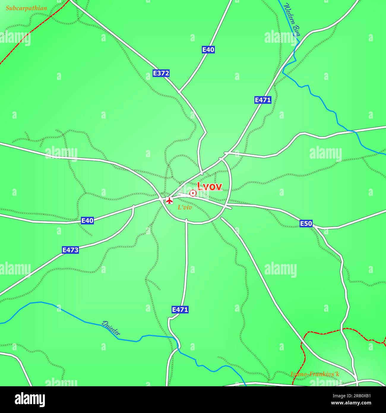Map of Lvov City in Ukraine Stock Photo - Alamy