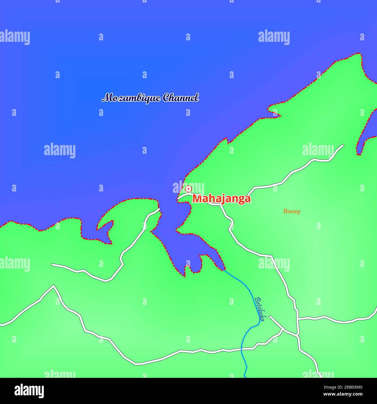 Map of Mahajanga City in Madagascar Stock Photo - Alamy