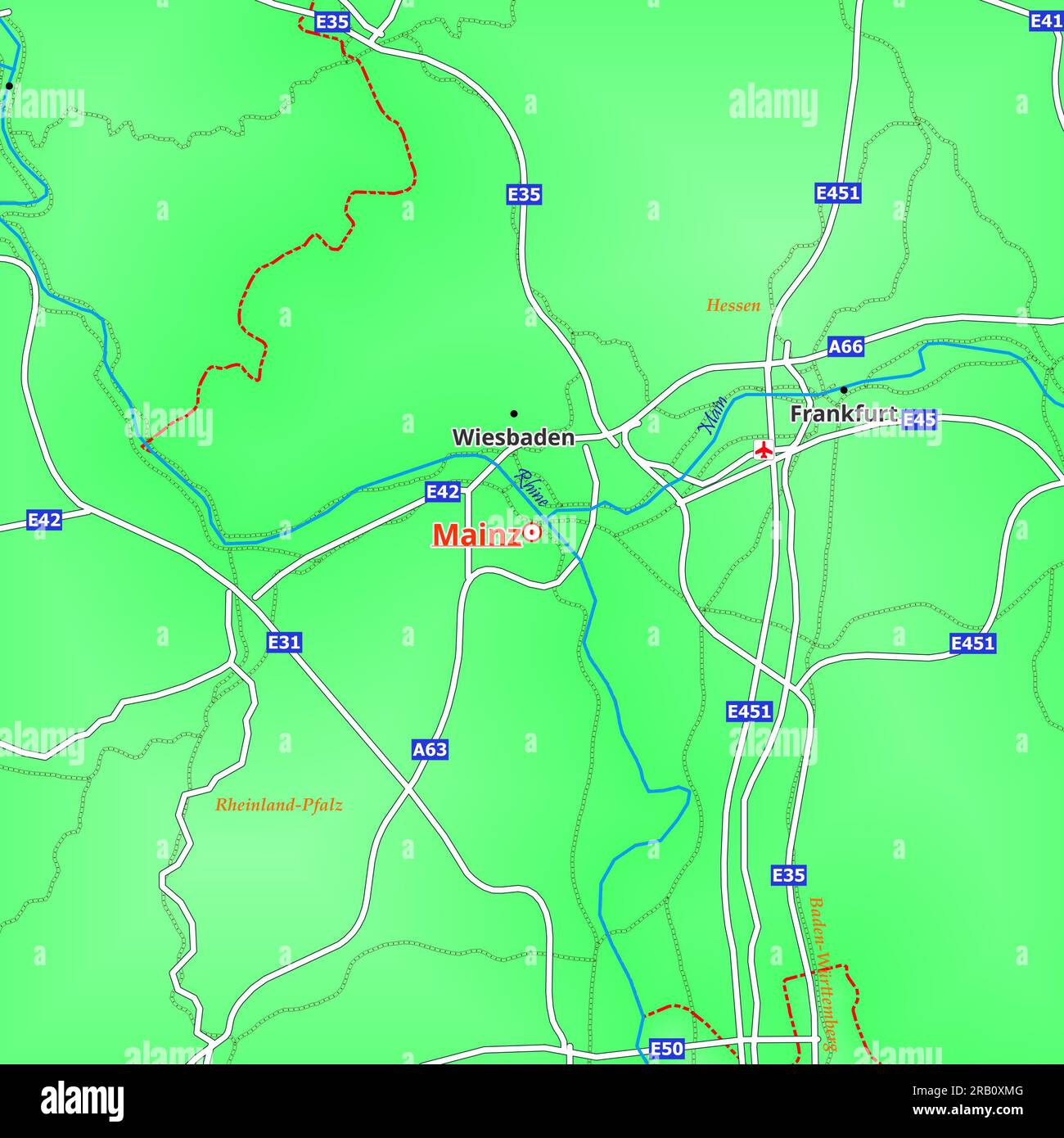 Map of Mainz City in Germany Stock Photo - Alamy