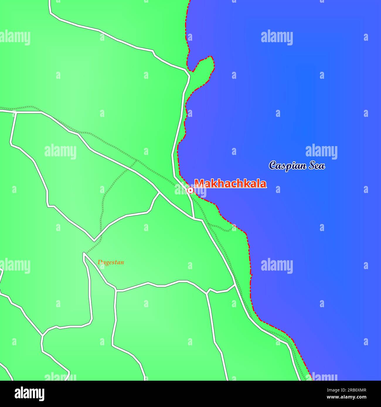 Map of Makhachkala City in Russia Stock Photo - Alamy