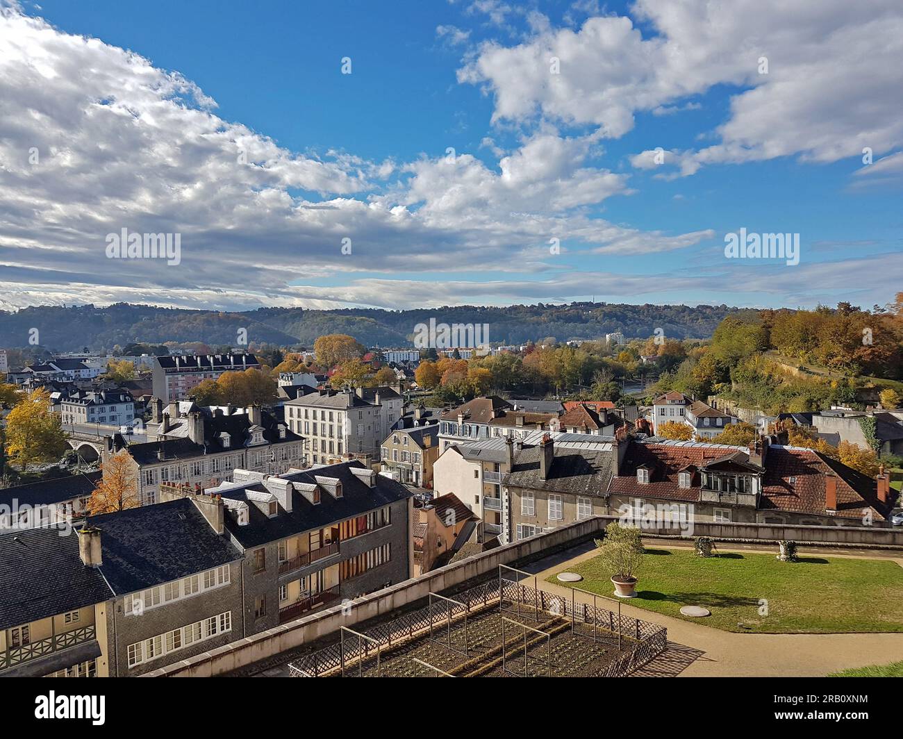 View on the opposite river bank from royal castle in the French city ...