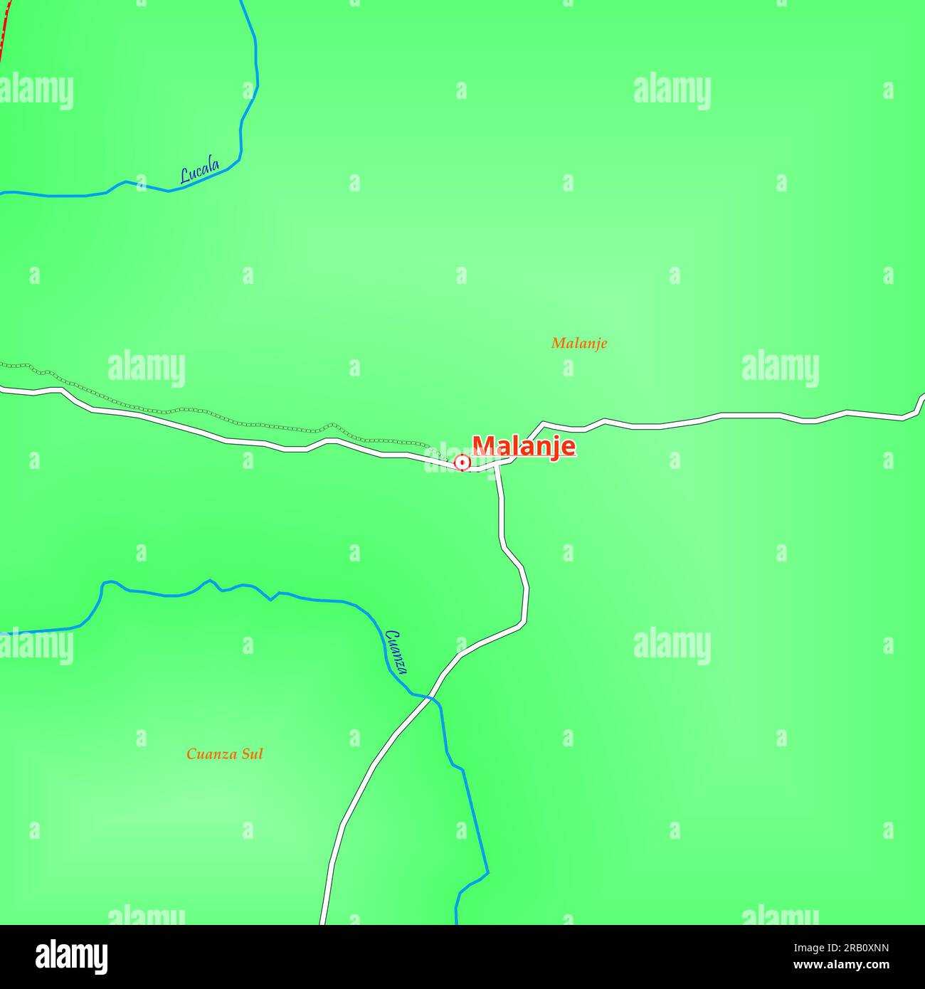 Map of Malanje City in Angola Stock Photo - Alamy