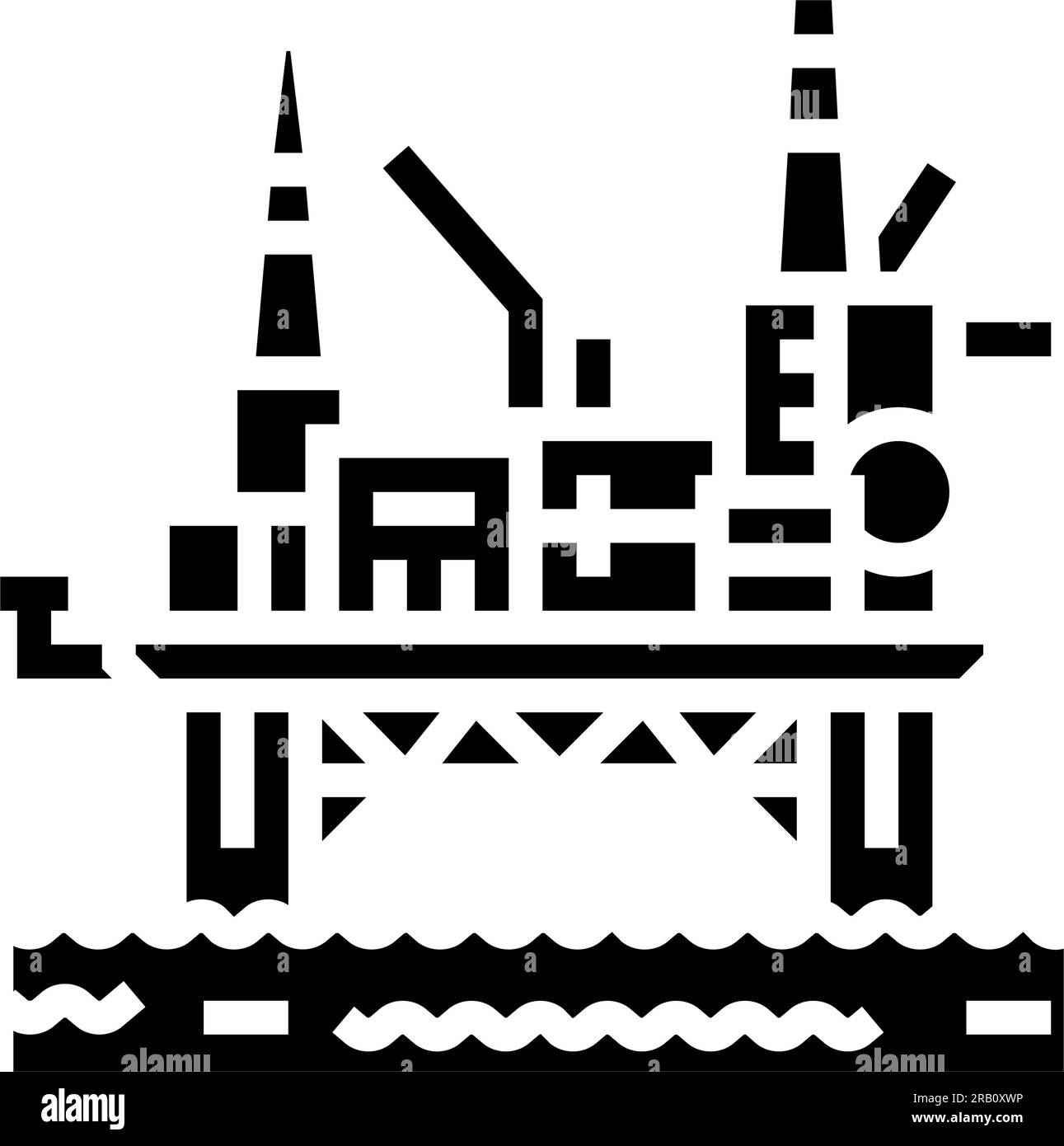 oil rig platform petroleum engineer glyph icon vector illustration ...