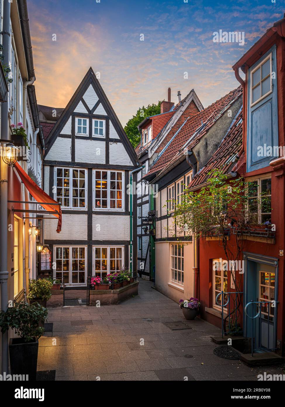 Buildings in the historic Schnoor district in Bremen, Germany Stock ...