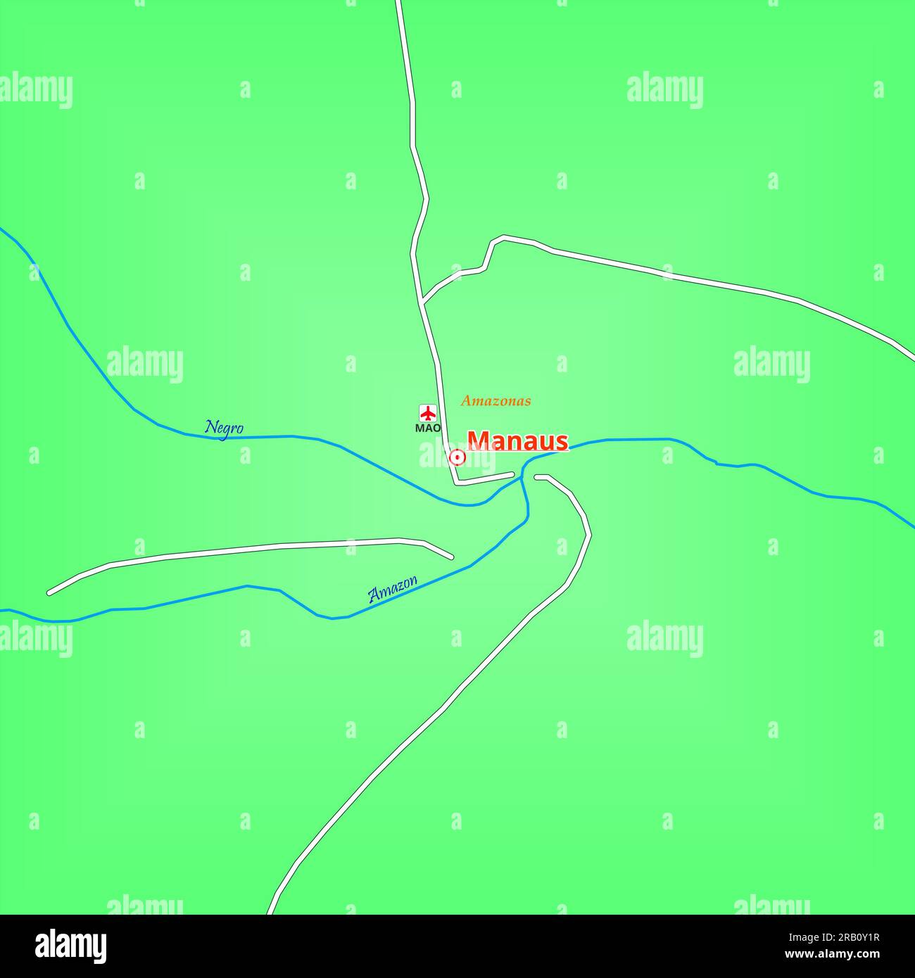 Map of Manaus City in Brazil Stock Photo - Alamy