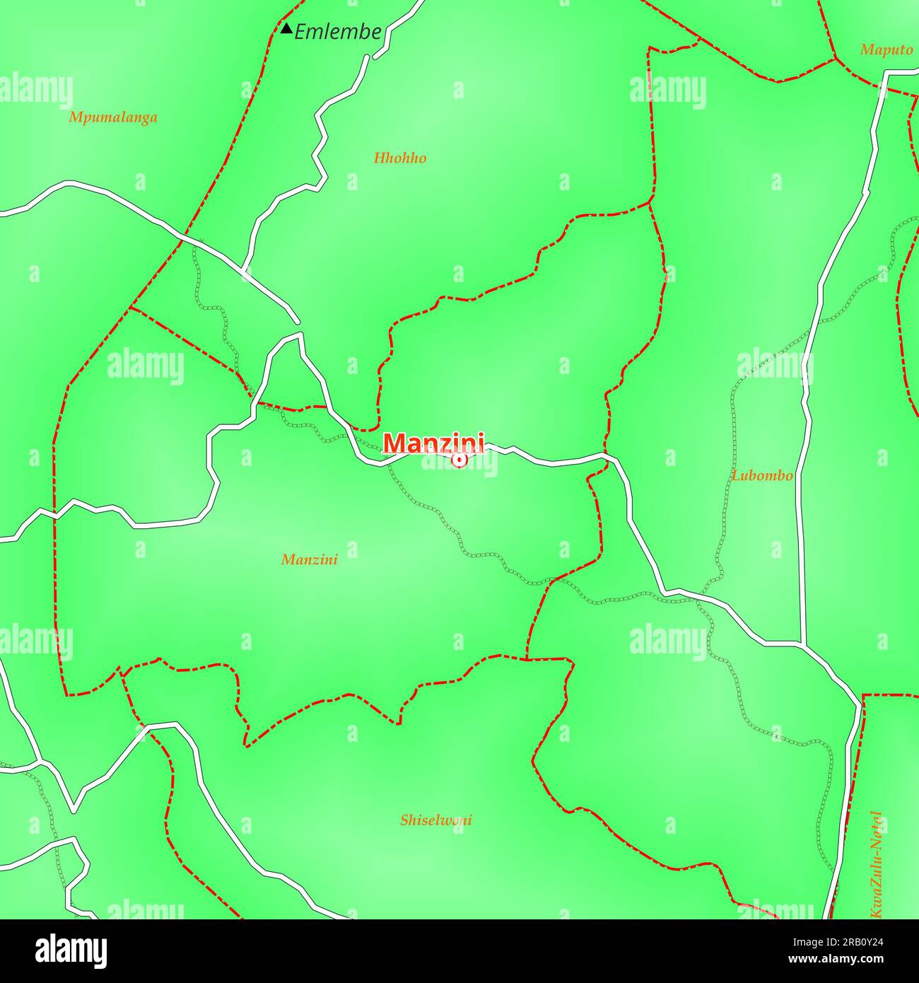Map of Manzini City in Swaziland Stock Photo - Alamy