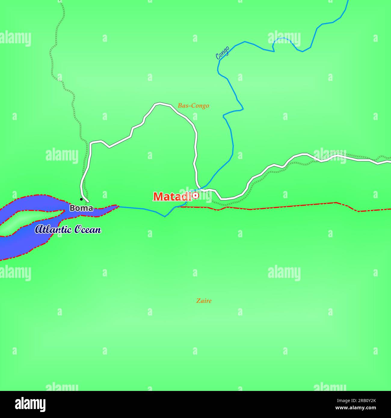 Map of Matadi City in Democratic Republic of the Congo Stock Photo - Alamy