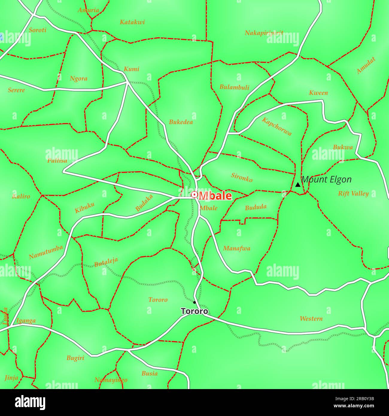 Map of Mbale City in Uganda Stock Photo - Alamy