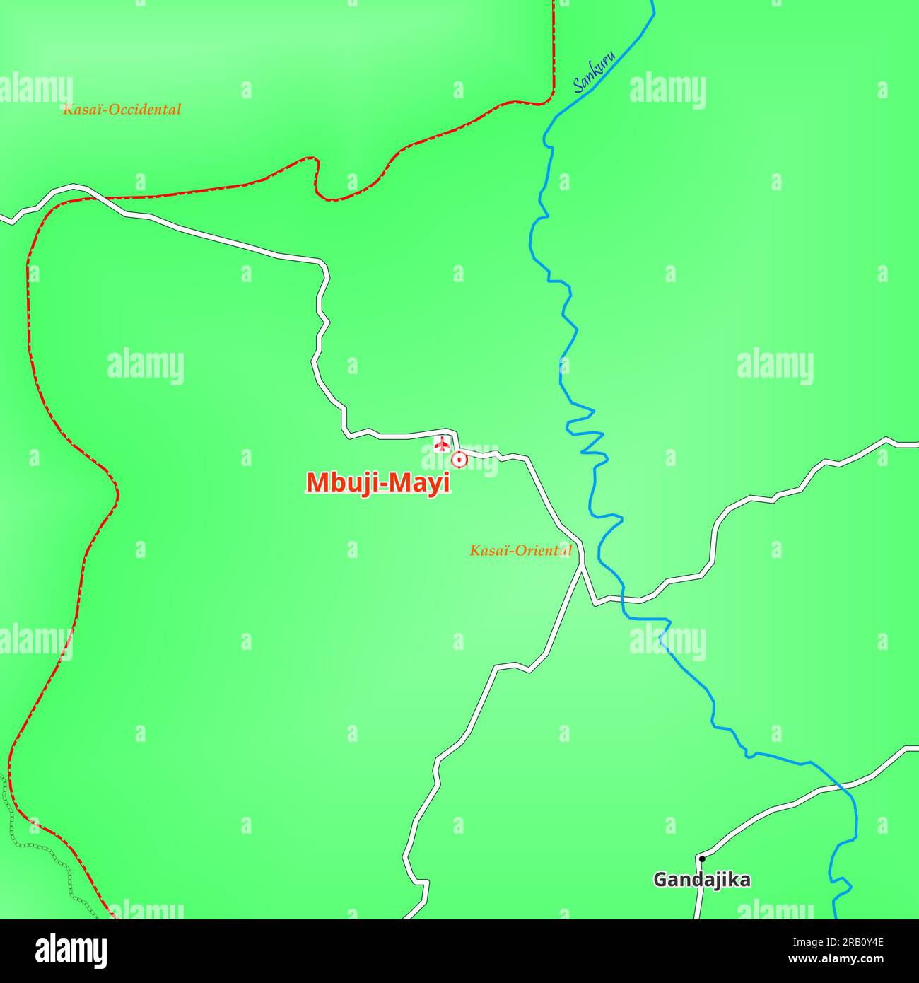 Map of Mbuji-Mayi City in Democratic Republic of the Congo Stock Photo ...