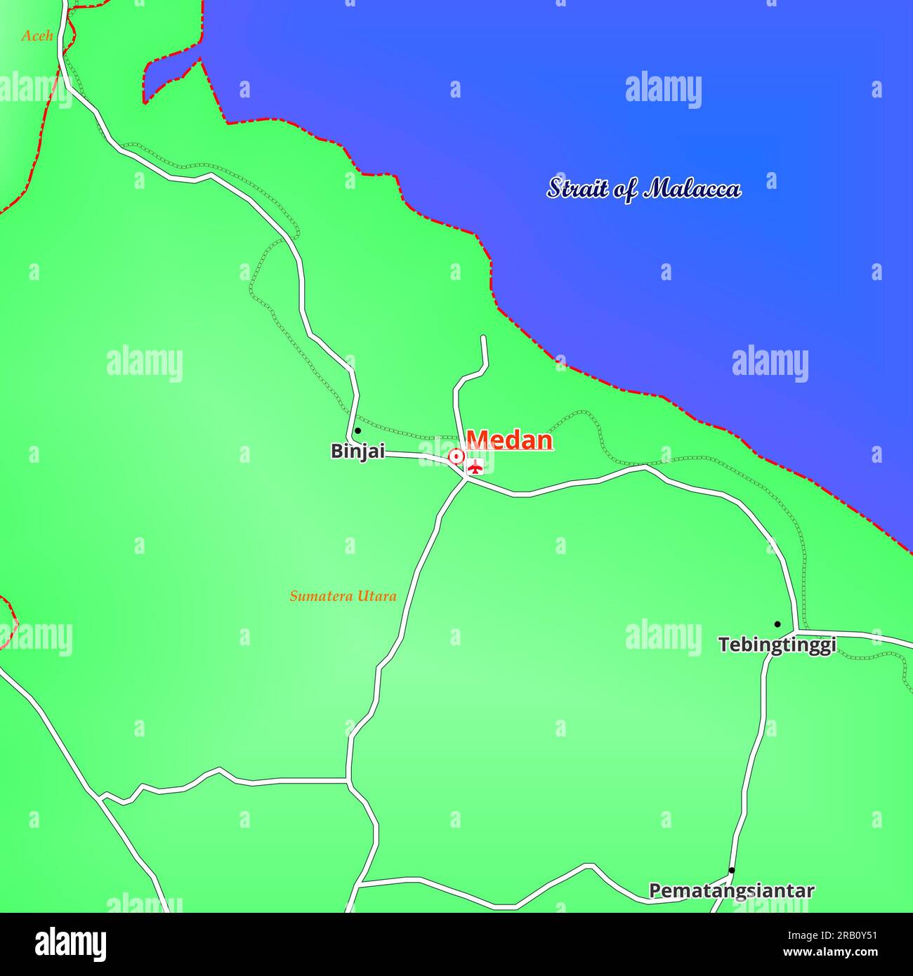 Map of Medan City in Indonesia Stock Photo - Alamy