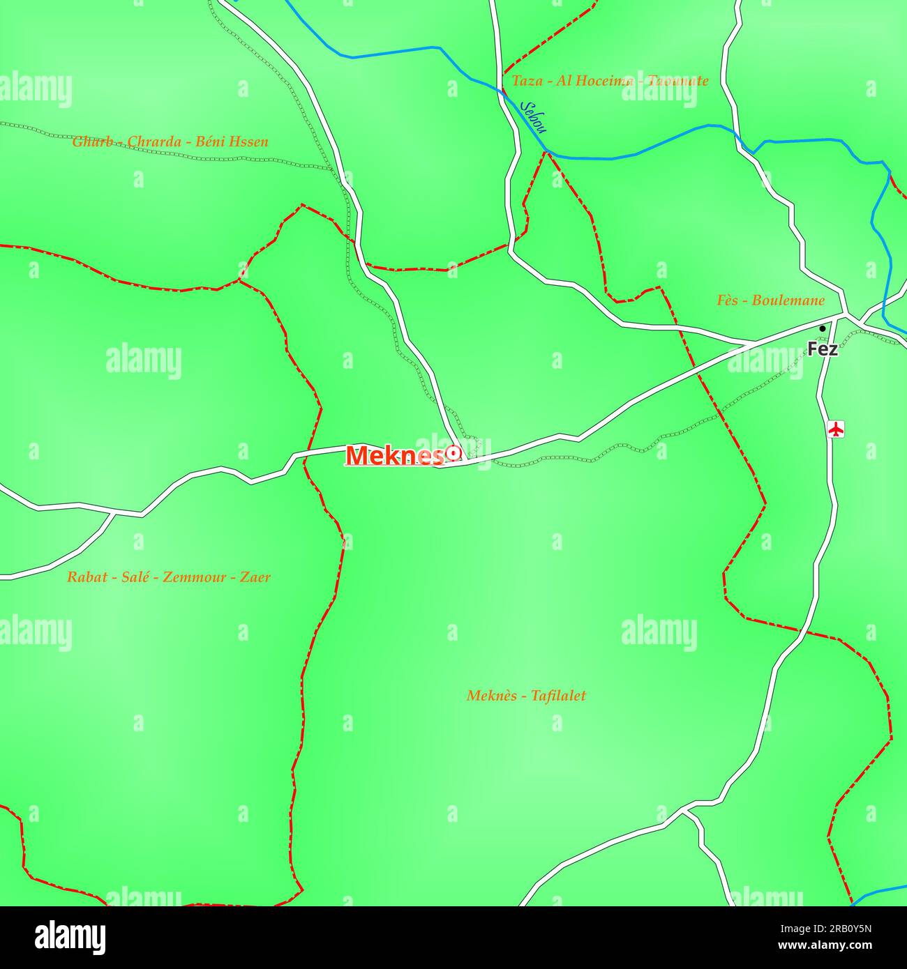 Map of Meknes City in Morocco Stock Photo - Alamy