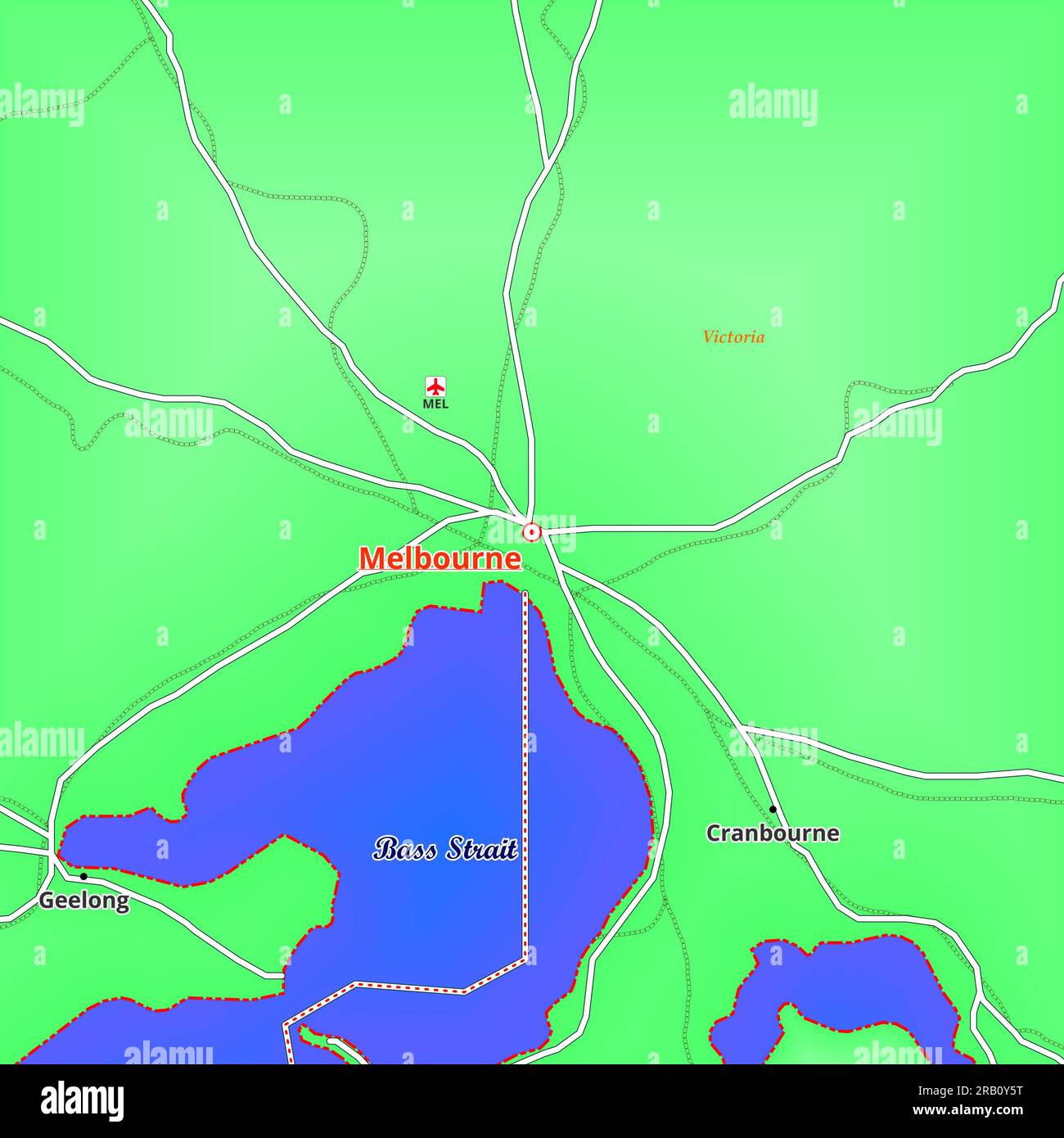 Map of melbourne hi-res stock photography and images - Alamy