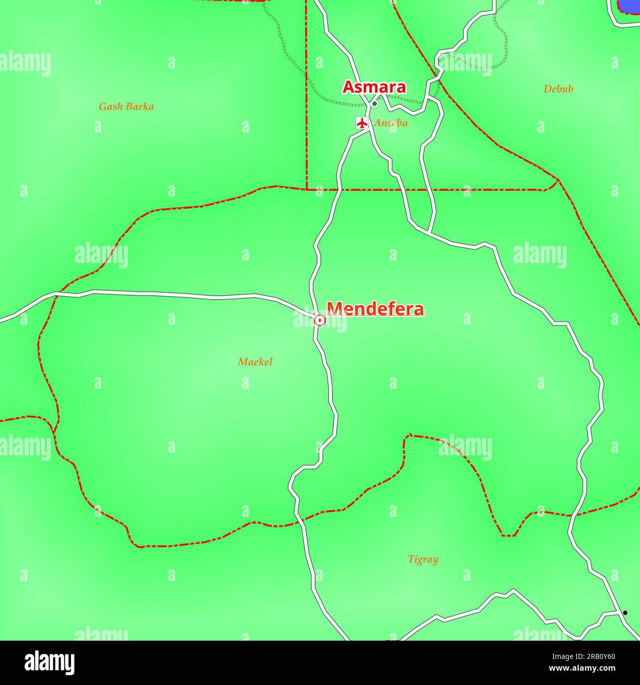 Map of Mendefera City in Eritrea Stock Photo - Alamy