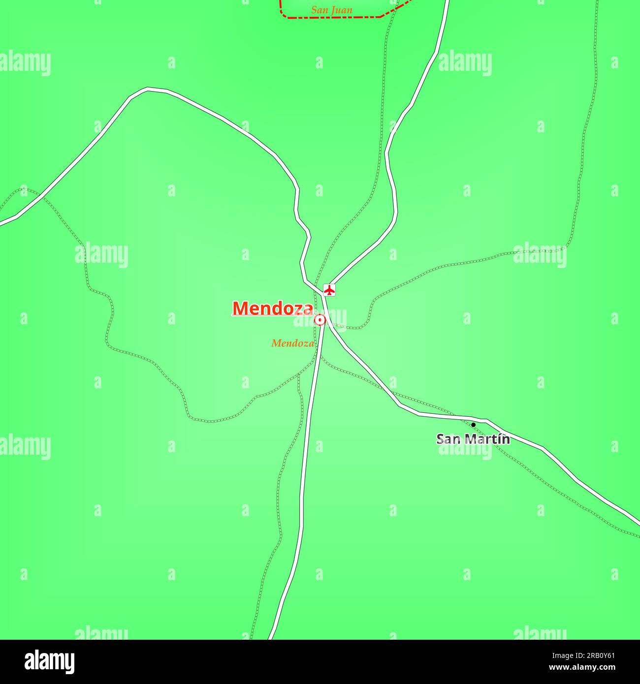 Map of Mendoza City in Argentina Stock Photo - Alamy