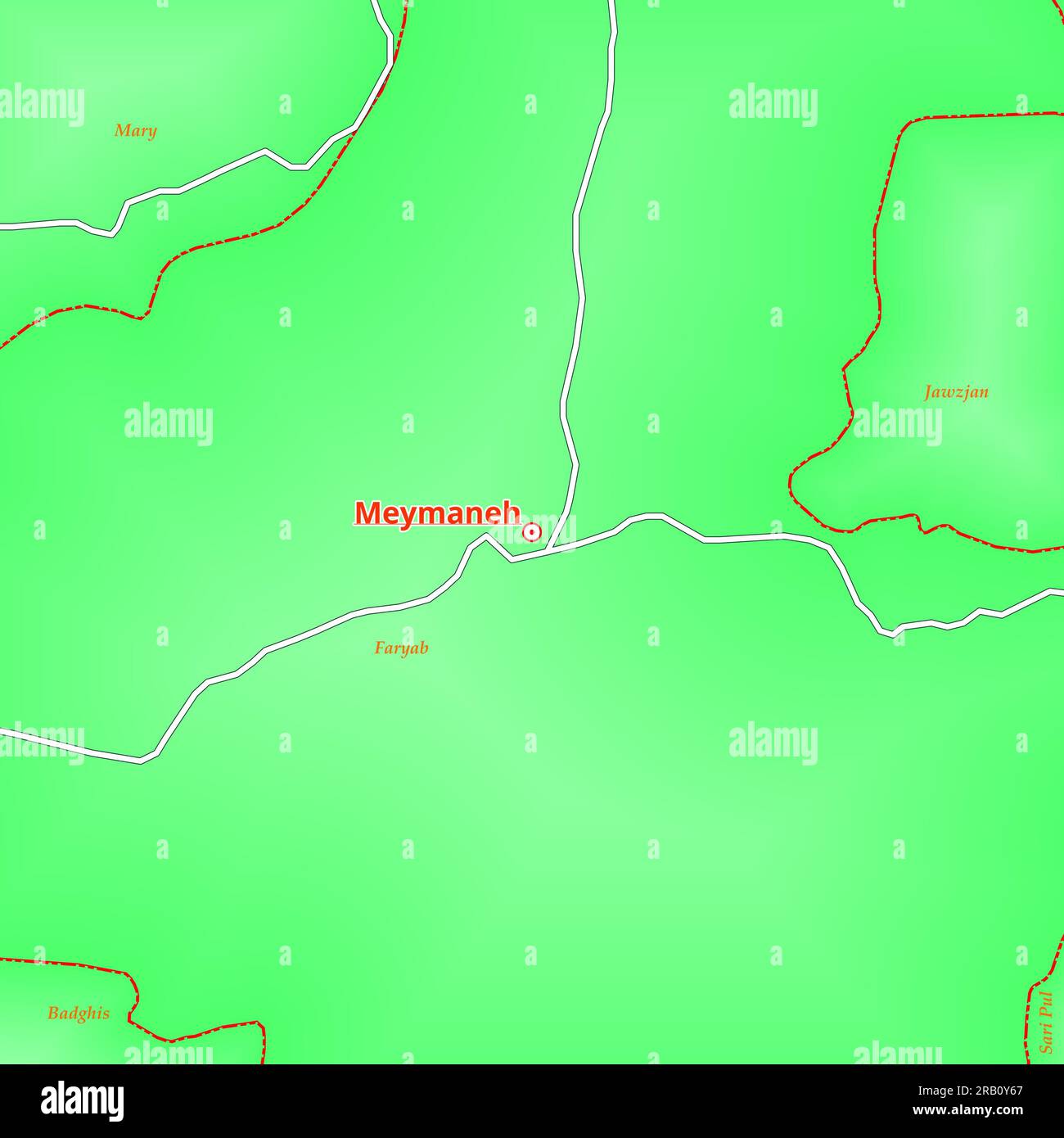 Map of Meymaneh City in Afghanistan Stock Photo - Alamy