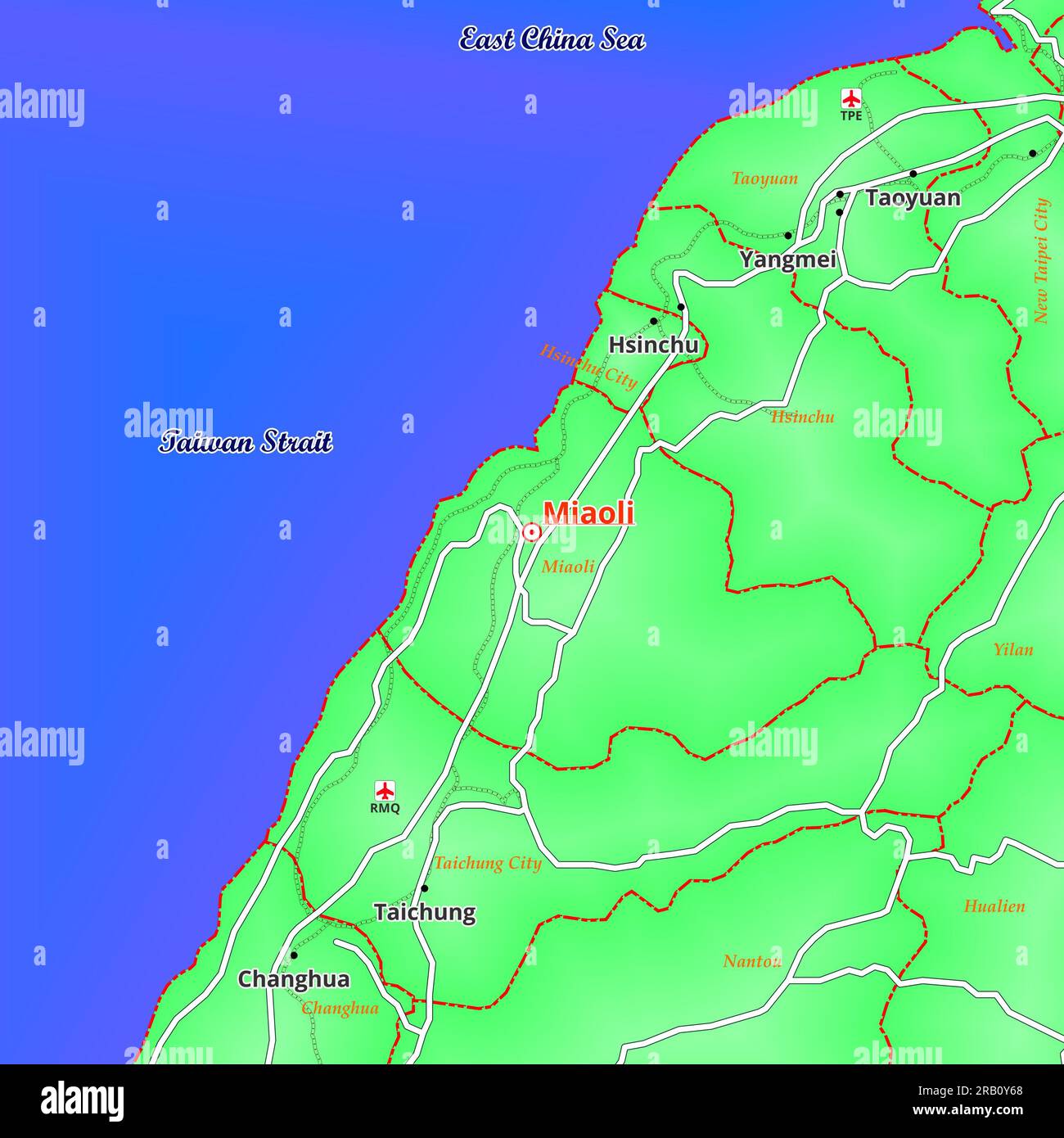 Map of Miaoli City in Taiwan Stock Photo - Alamy